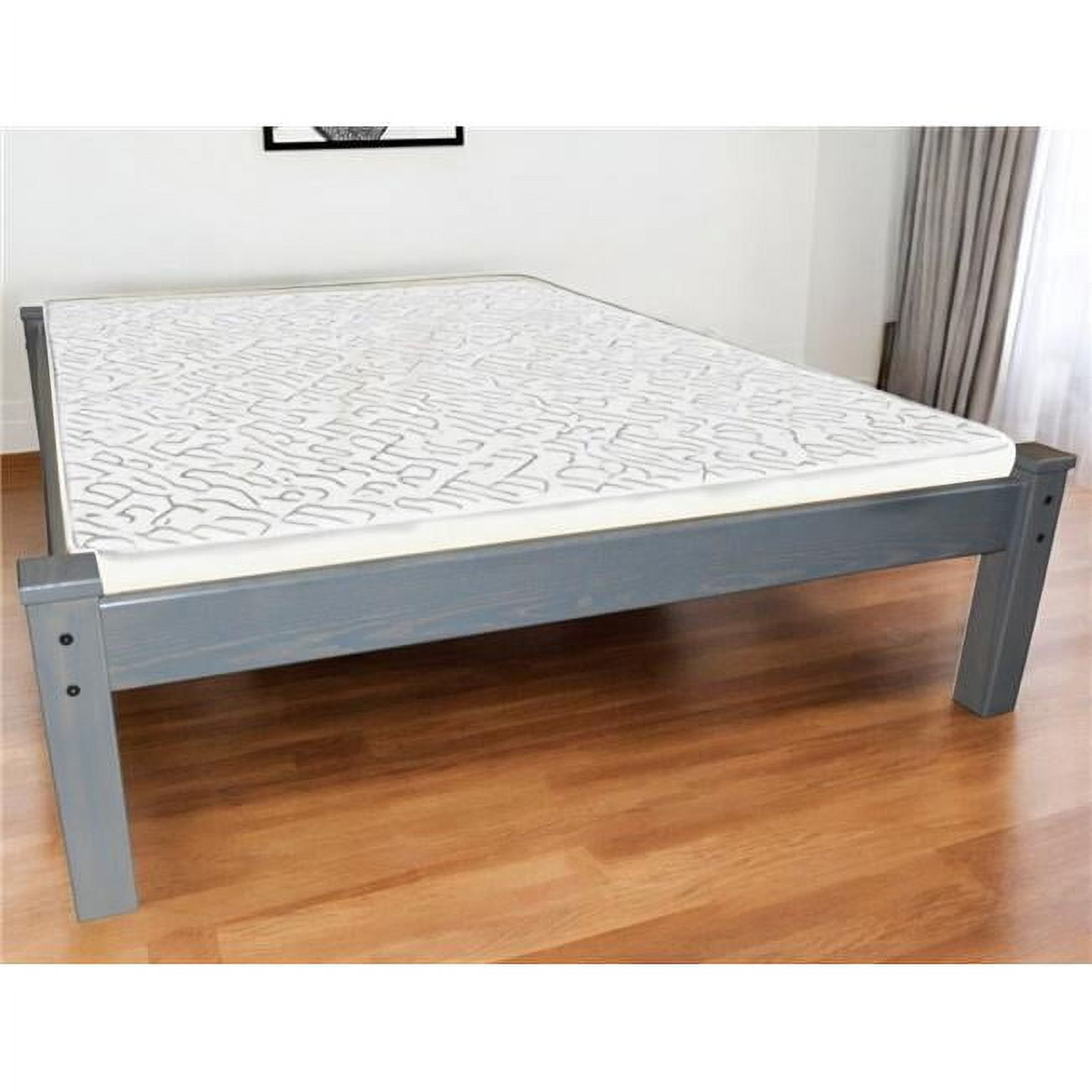 HomeRoots 546724 Gray Solid Wood Queen Bed Frame - Walmart.com