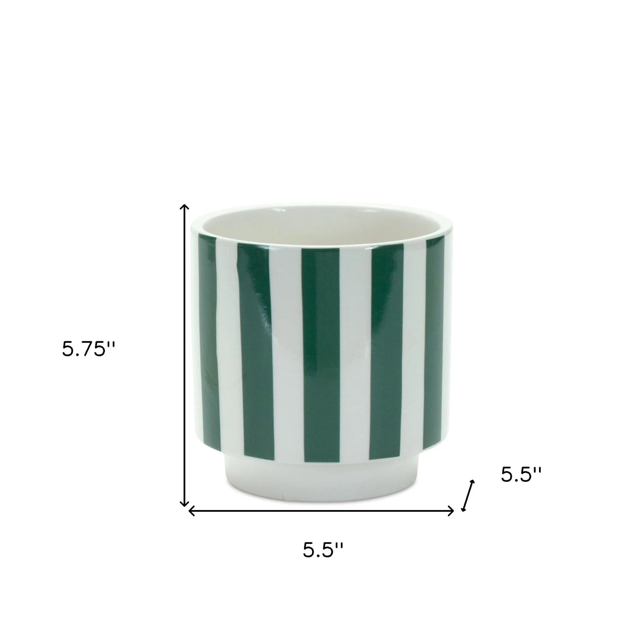 Set of Two 6 Green Dolomite Round Pot Planter - Walmart.com
