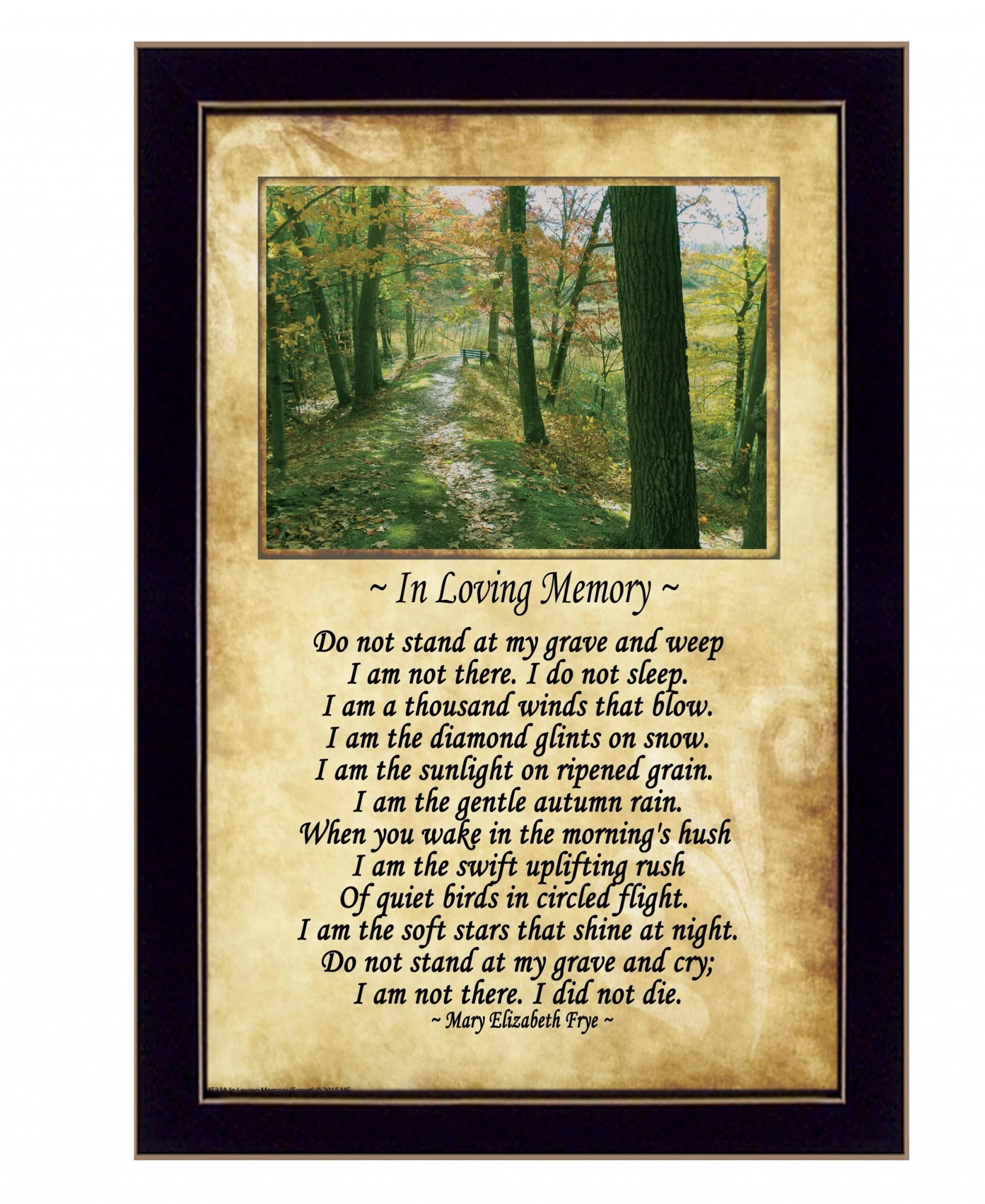 HomeRoots In Loving Memory Forest Black Framed Print Wall Art - Walmart.com