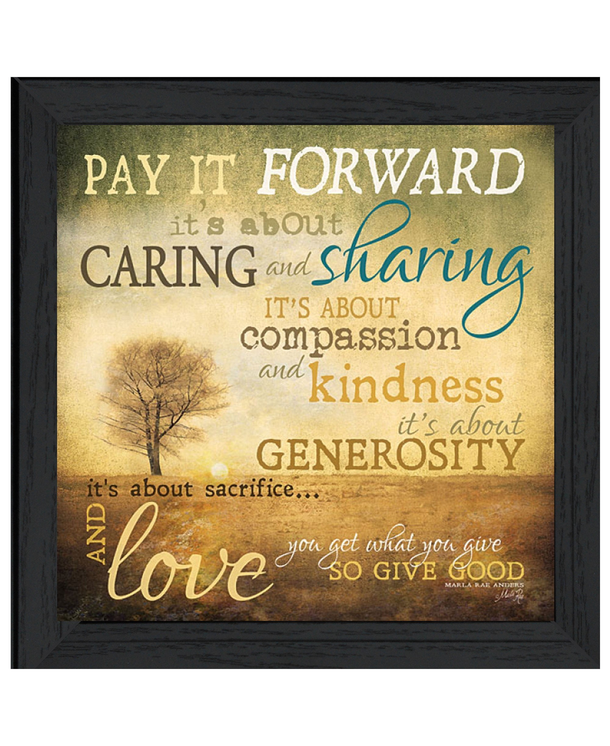 HomeRoots Meaning Of Pay It Forward 2 Black Framed Print Wall Art ...