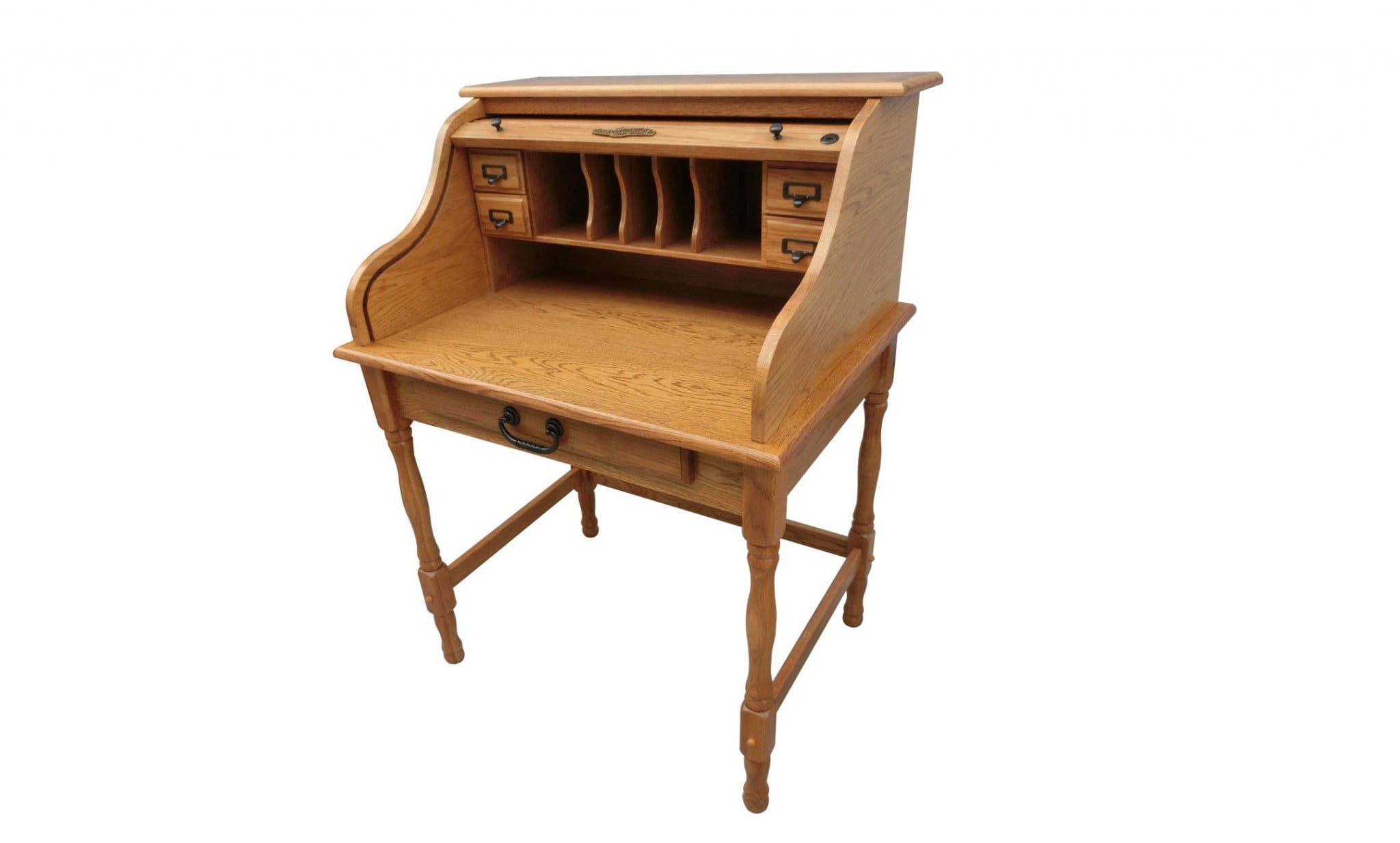 HomeRoots Rustic Style Mini Roll Top Desk, Harvest Oak - Walmart.com