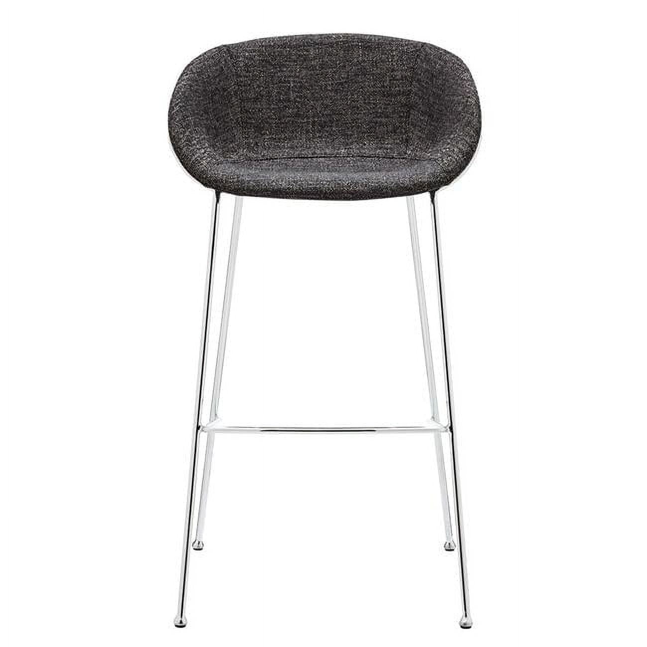 HomeRoots Scoop Bar Stools, Black & Chrome - Set of 2 - Walmart.com