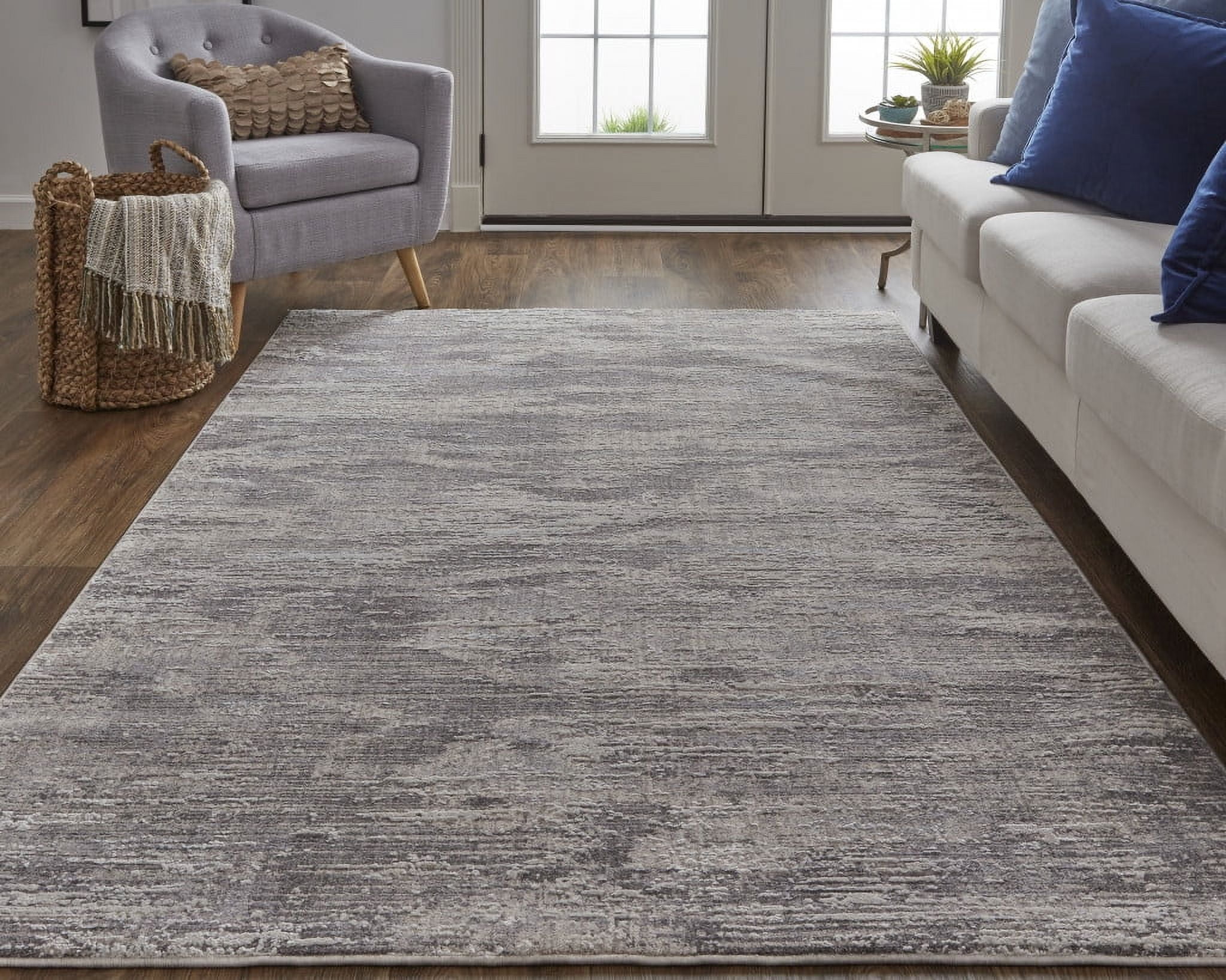 HomeRoots Tan Taupe And Gray Abstract Power Loom Distressed Stain ...