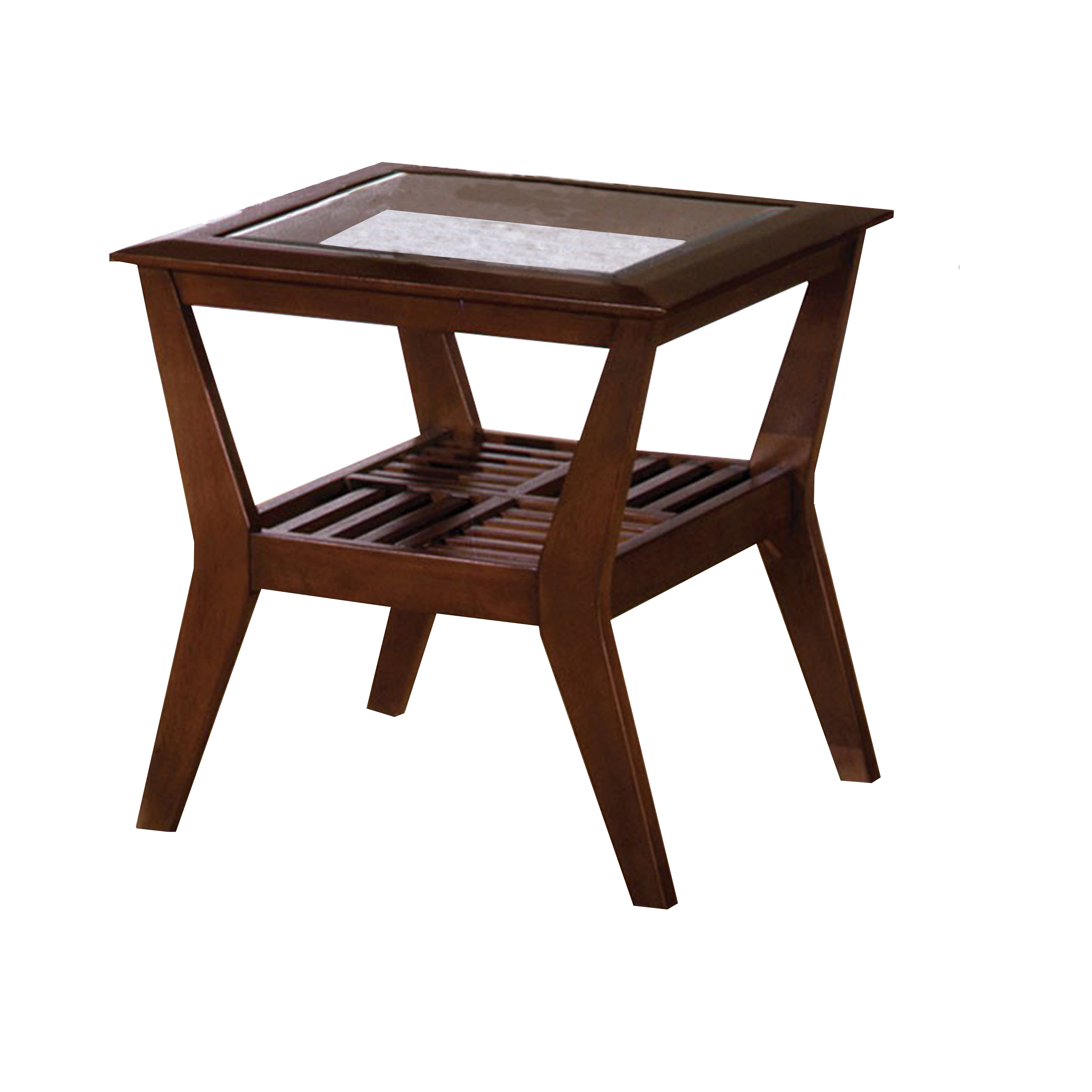 HomeRoots Tempered Glass, Solid Woo Virginia Beach Transitional End ...