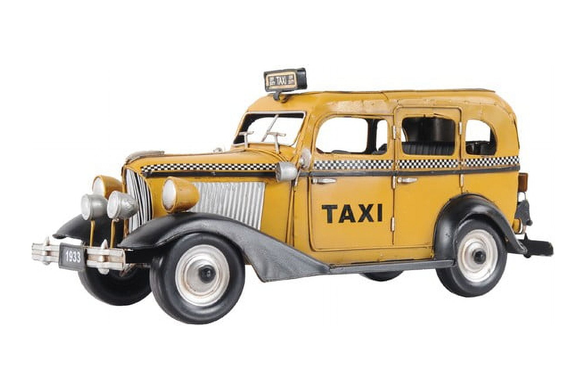 HomeRoots c1933 Vintage Checker Taxi Cab Model Sculpture - 6.5" x 13.5 ...