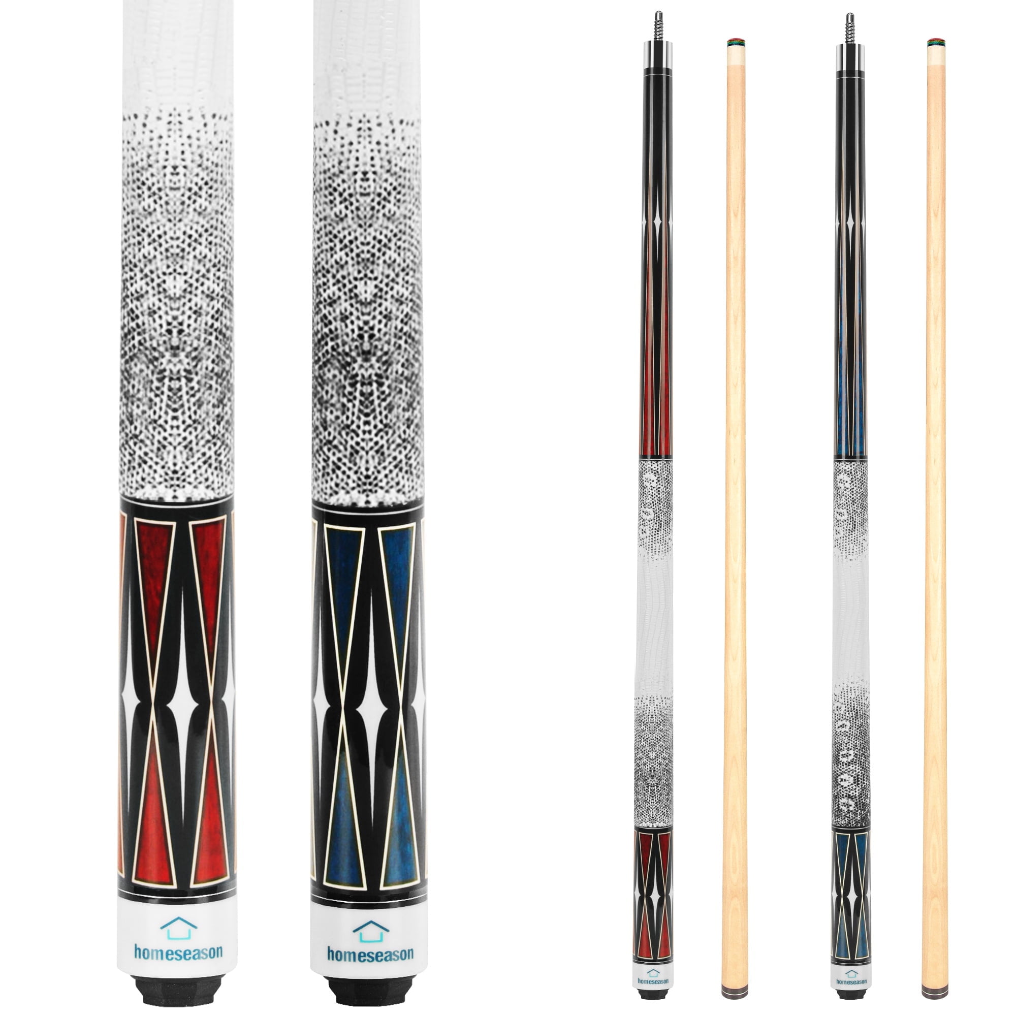 HomeSeason 2-Pack Pool Cue Stick 57" Billiard Cue Sticks 3D Printed ...