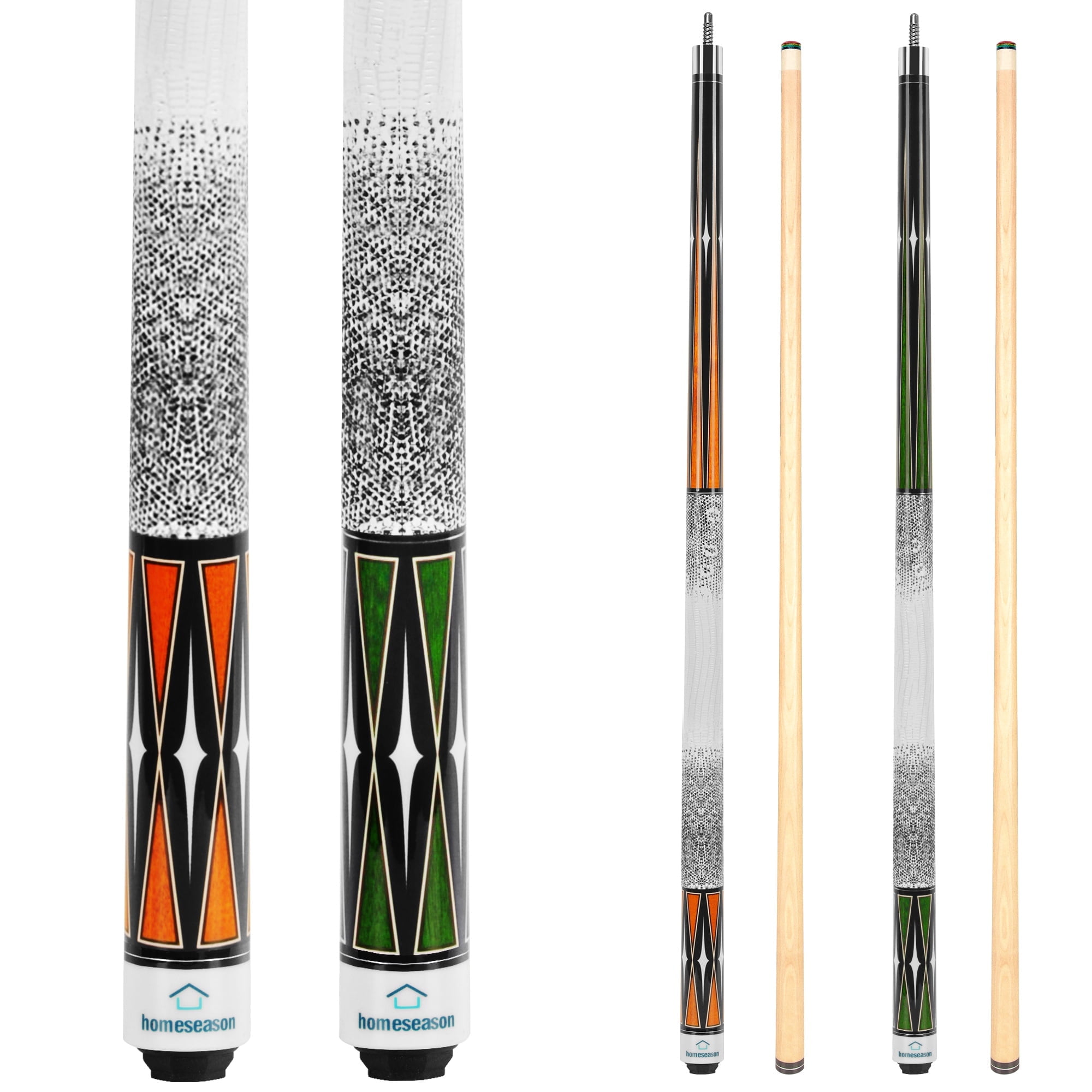 HomeSeason 2-Pack Pool Cue Stick 57" Billiard Cue Sticks 3D Printed ...