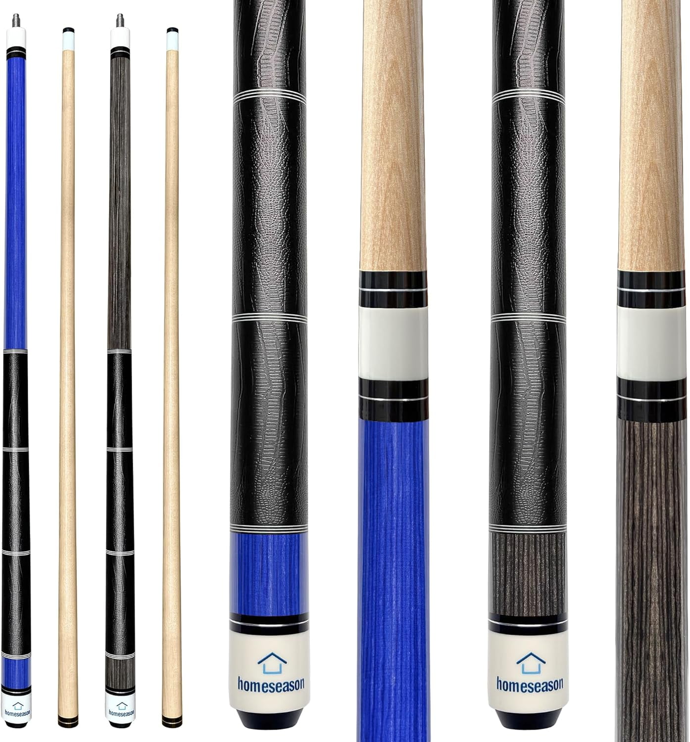 HomeSeason 58 inch Pool Cue Stick Canadian Maple Wood 13mm Tip - 20oz ...