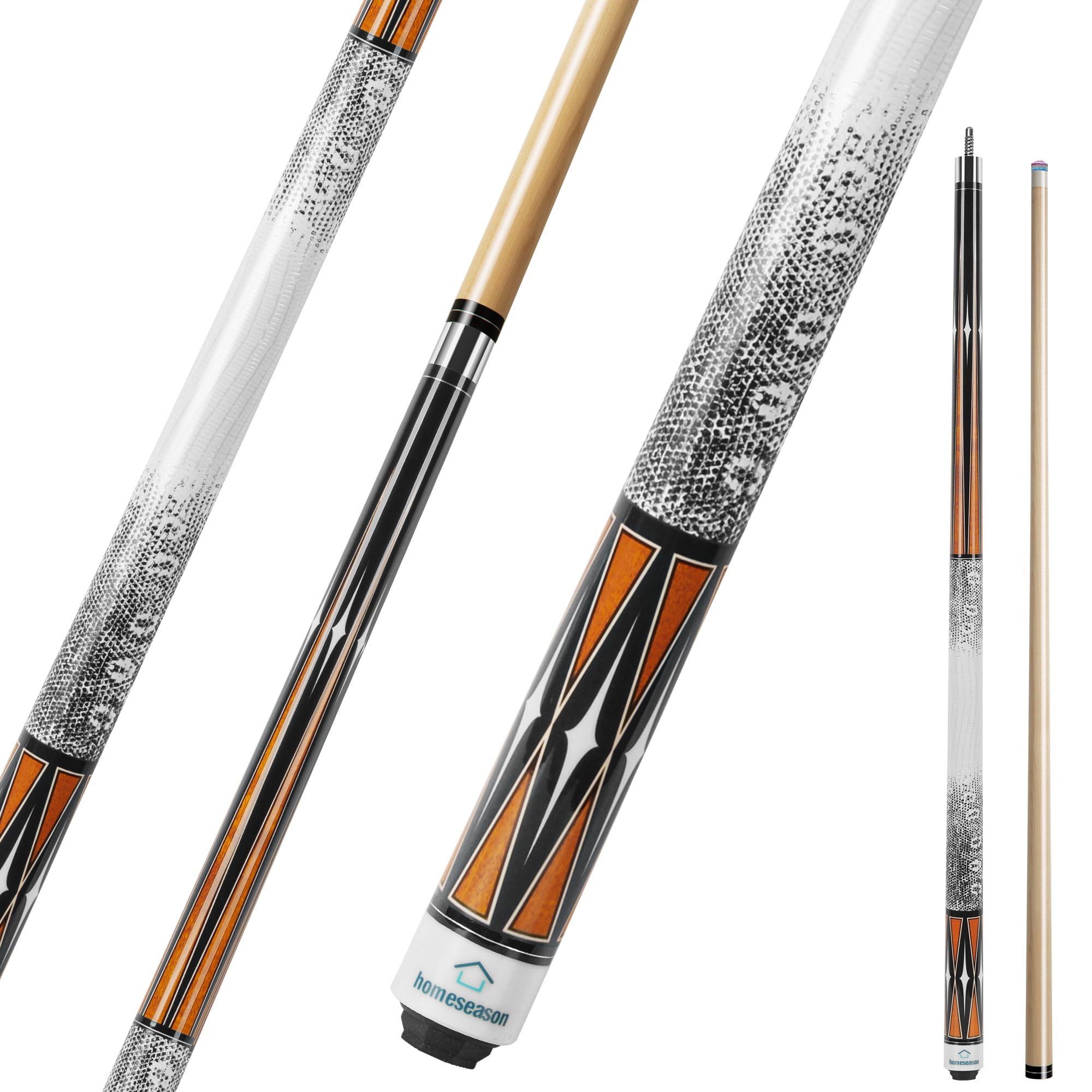 HomeSeason Pool Cue Stick 57" Billiard Cue Sticks 3D Printed Grip ...