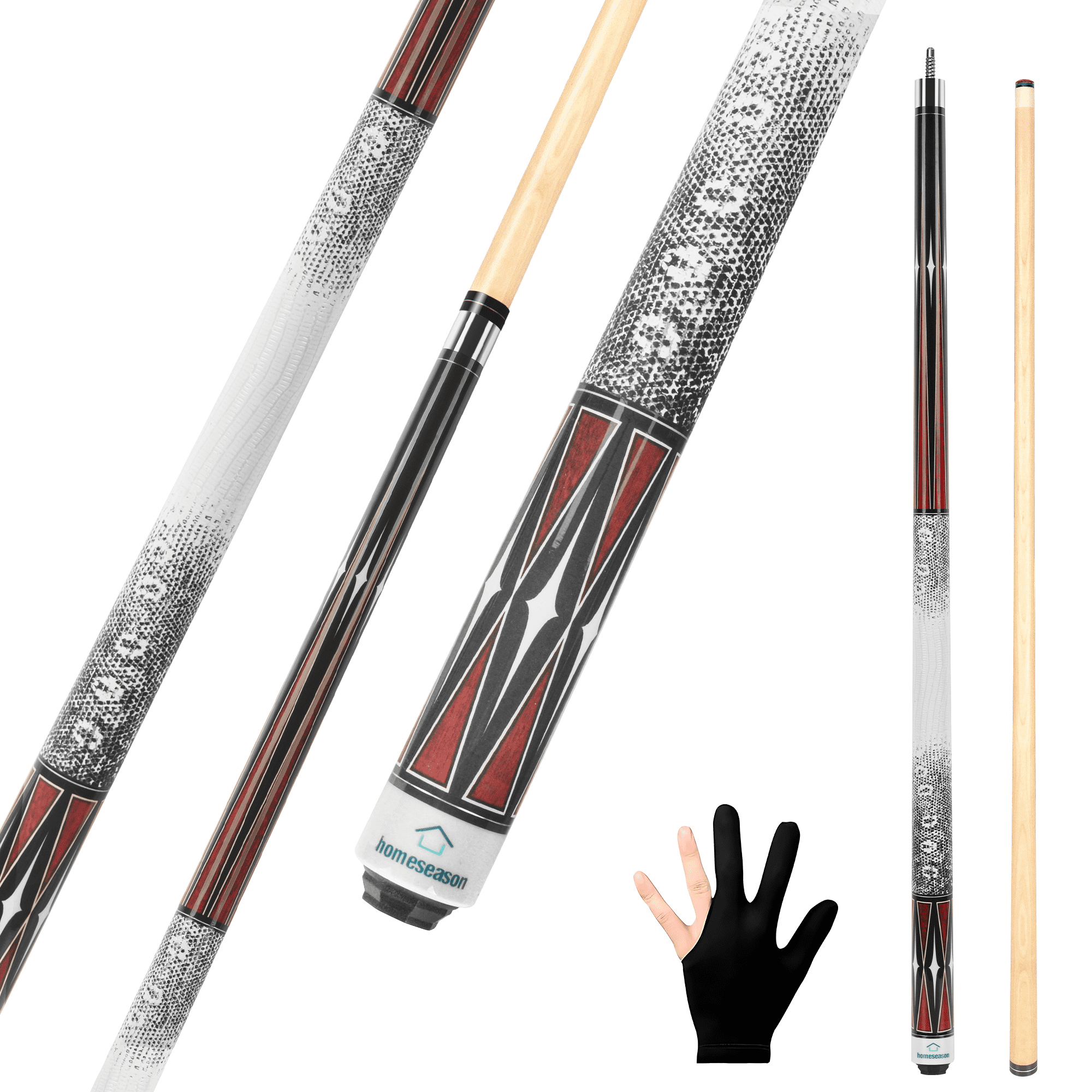 HomeSeason Pool Cue Stick 57" Billiard Cue Sticks 3D Printed Grip ...