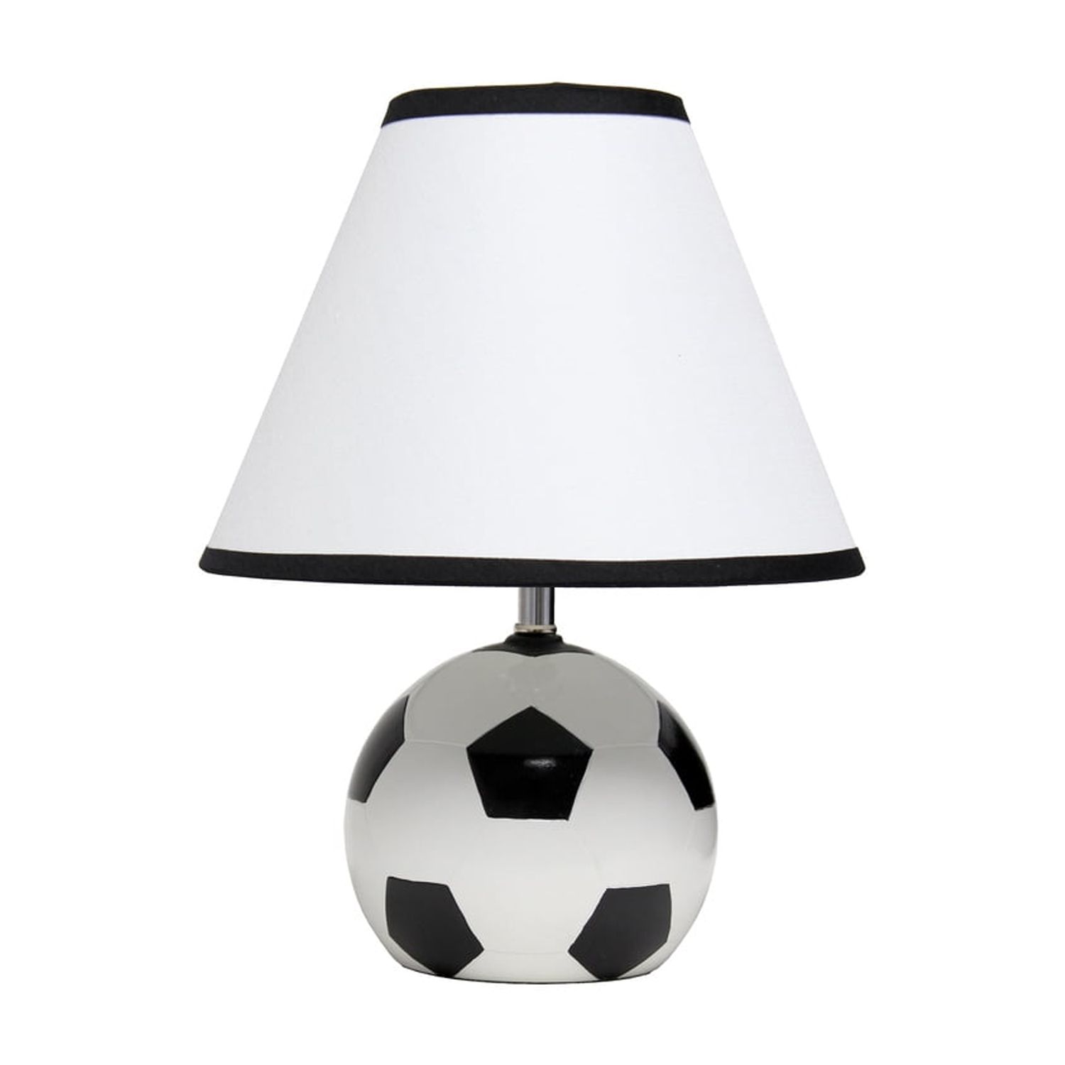 HomeStock 11.5" Tall Soccer Ball Base Ceramic Table Lamp with White ...