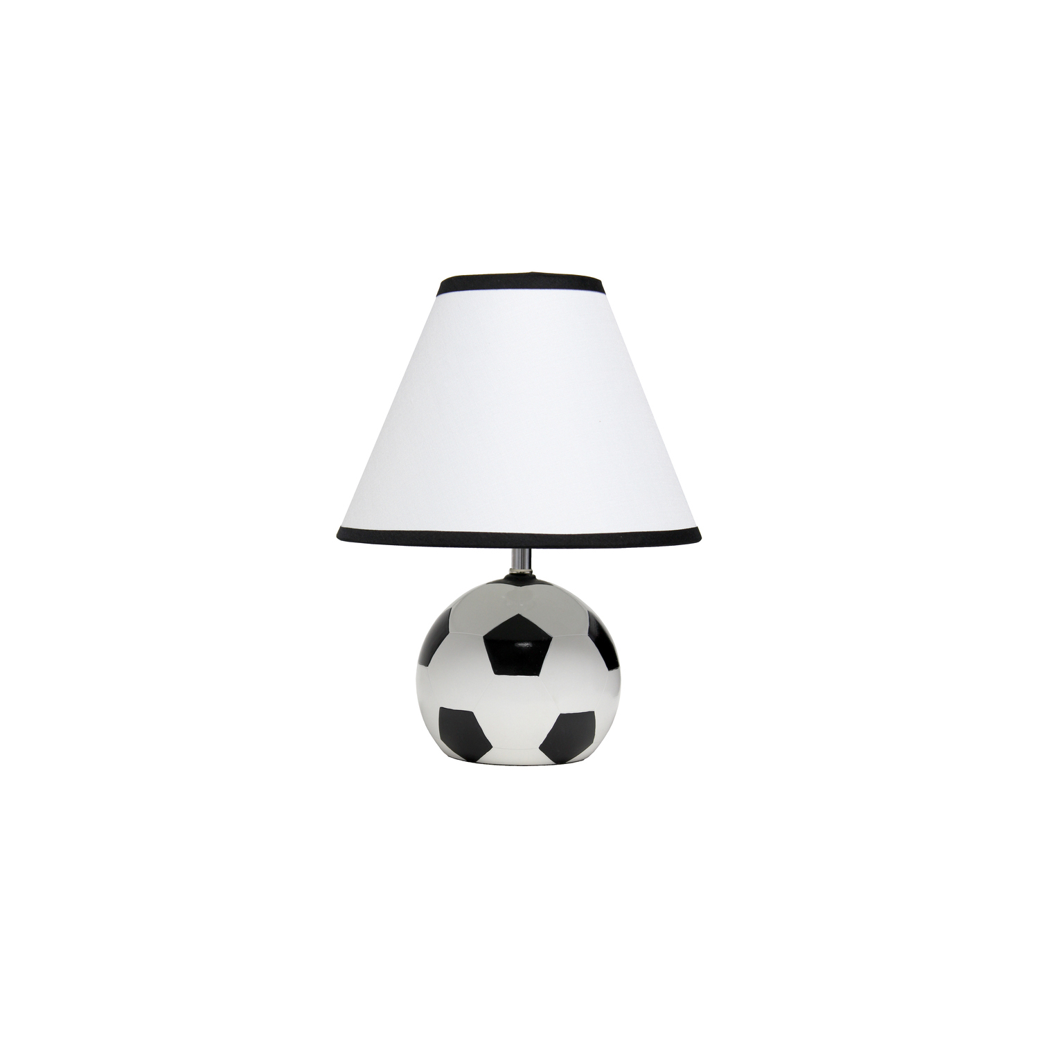 Soccer Ball Table Lamp - 11.5" Ceramic Base & White Shade - Sports Fan ...