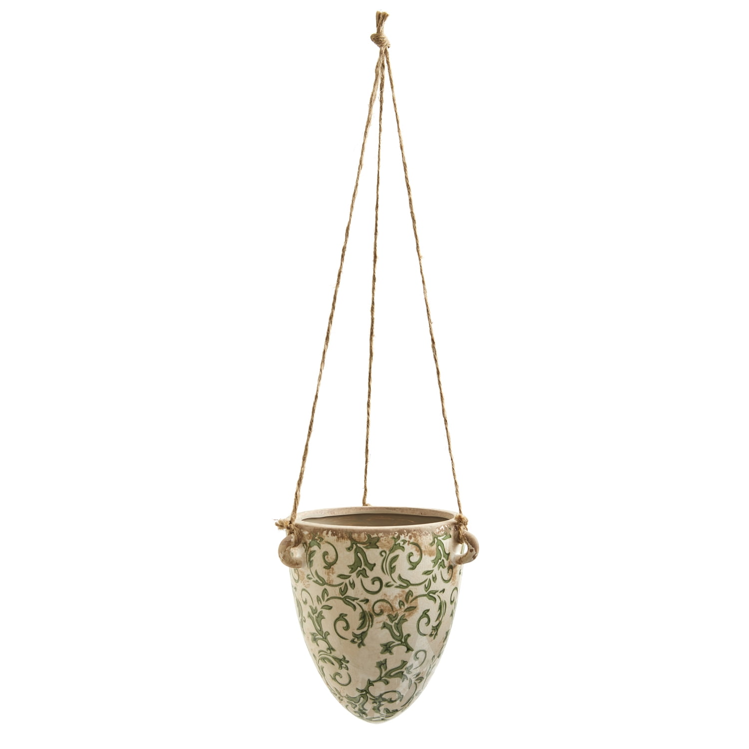 HomeStock 2Ft. Coastal Craftsman Hanging Ceramic Scroll Planter ...