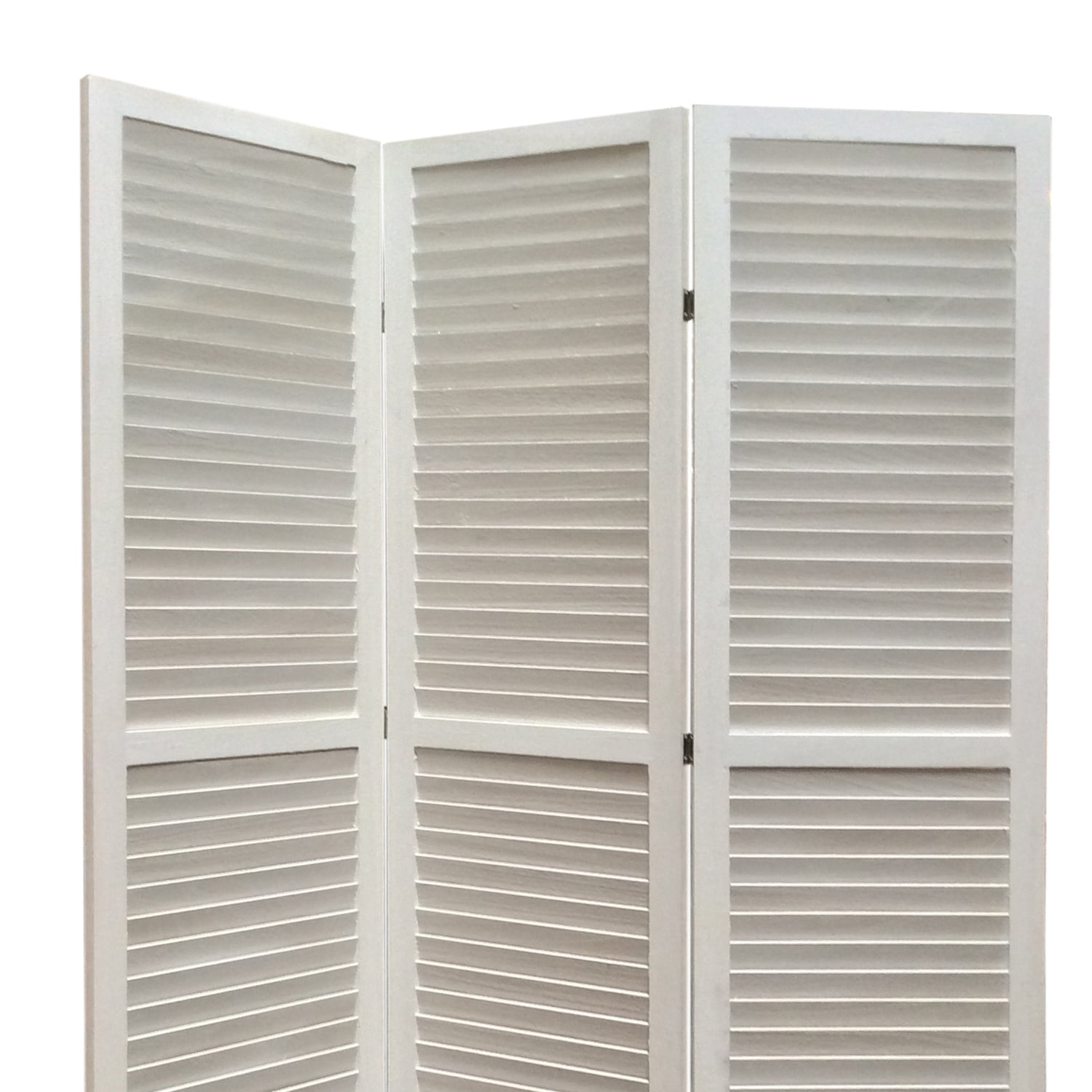 Wooden Shutter Screen Panel Room Divider - Privacy Screen, 48" L, White ...