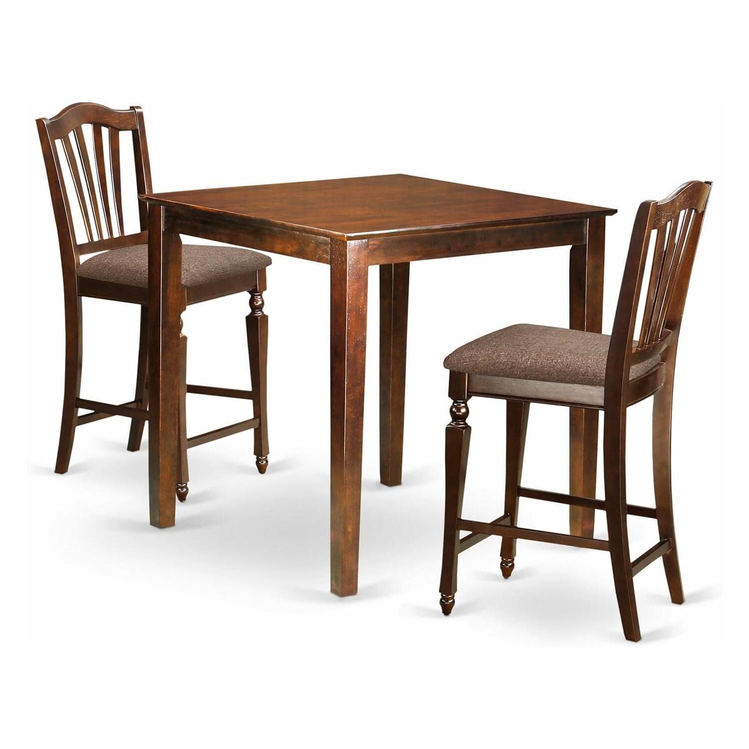HomeStock 3 Piece Counter Height Dining Set Includes a Square Kitchen ...