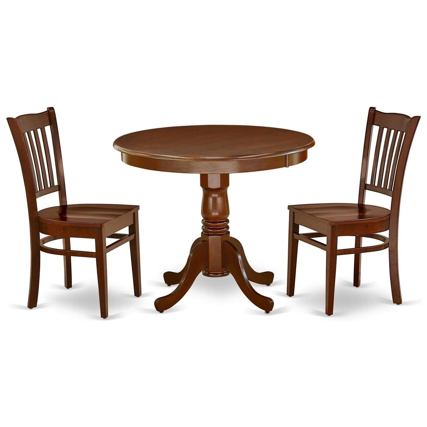 HomeStock 3 Piece Dinette Set for Small Spaces Contains a Round Dining ...
