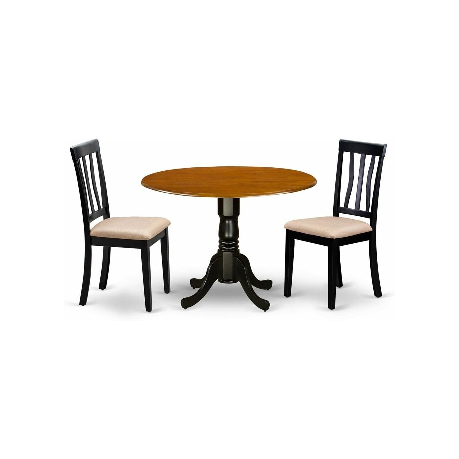 HomeStock 3 Piece Dinette Set for Small Spaces Contains a Round Dining ...