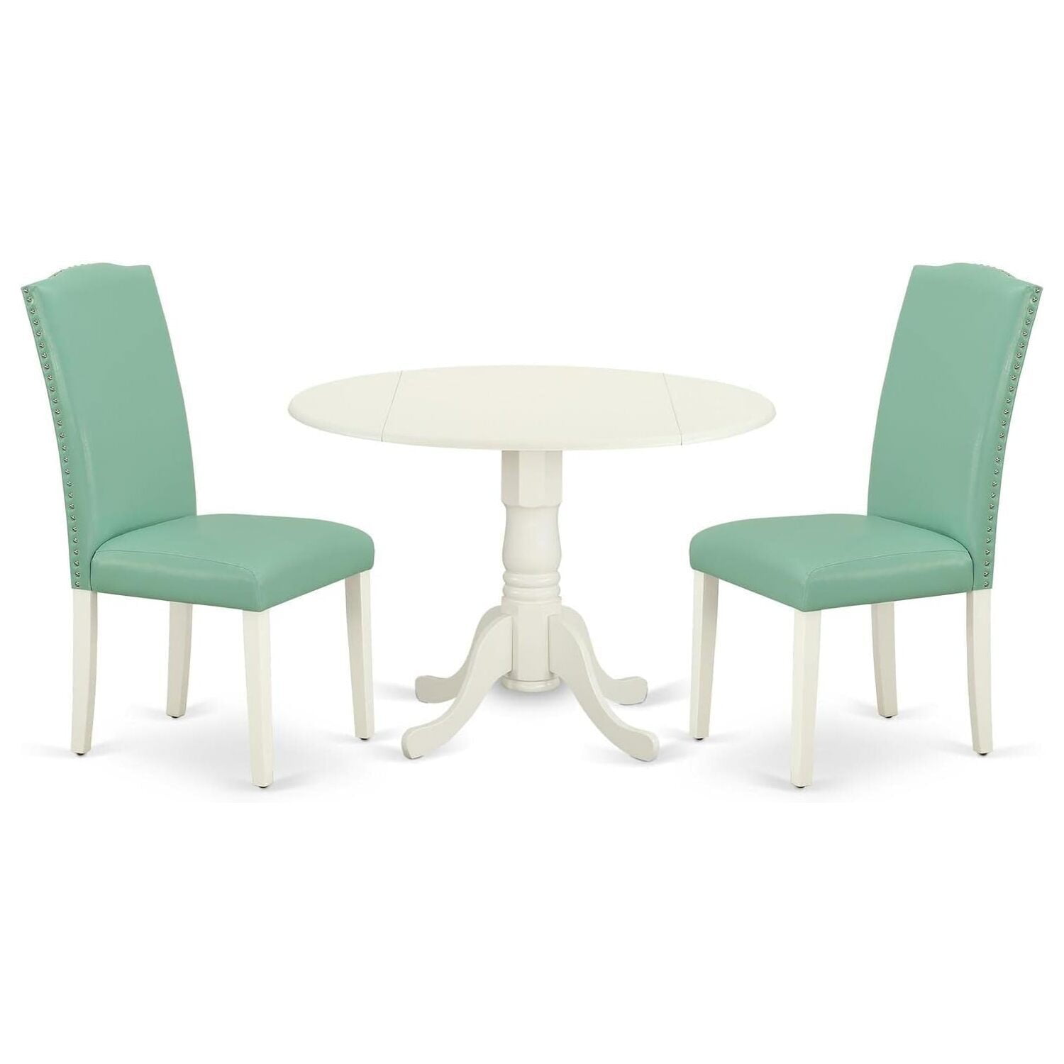 HomeStock 3 Piece Dining Set Contains a Round Dining Room Table with ...