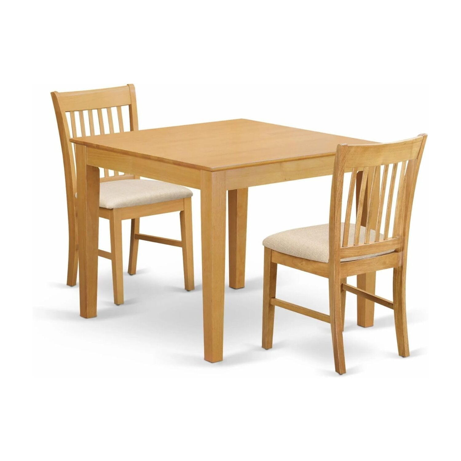 HomeStock 3 Piece Dining Set Includes a Square Dinner Table and 4 ...