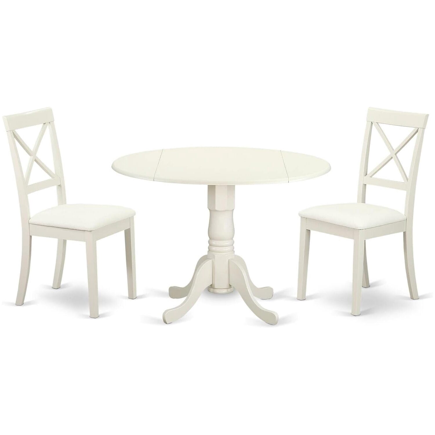 HomeStock 3 Piece Modern Dining Table Set Contains a Round Wooden Table ...