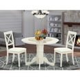 HomeStock 3 Piece Shabby Chic Set-One Round Table And 2 Chairs With ...