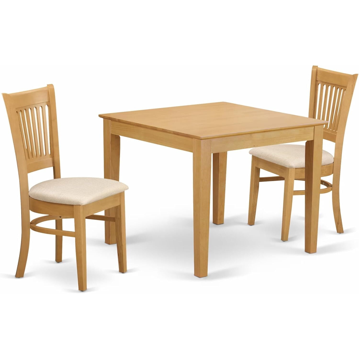 HomeStock 3-Piece Square Kitchen Dining Room Set, Oak Finish, 36 ...