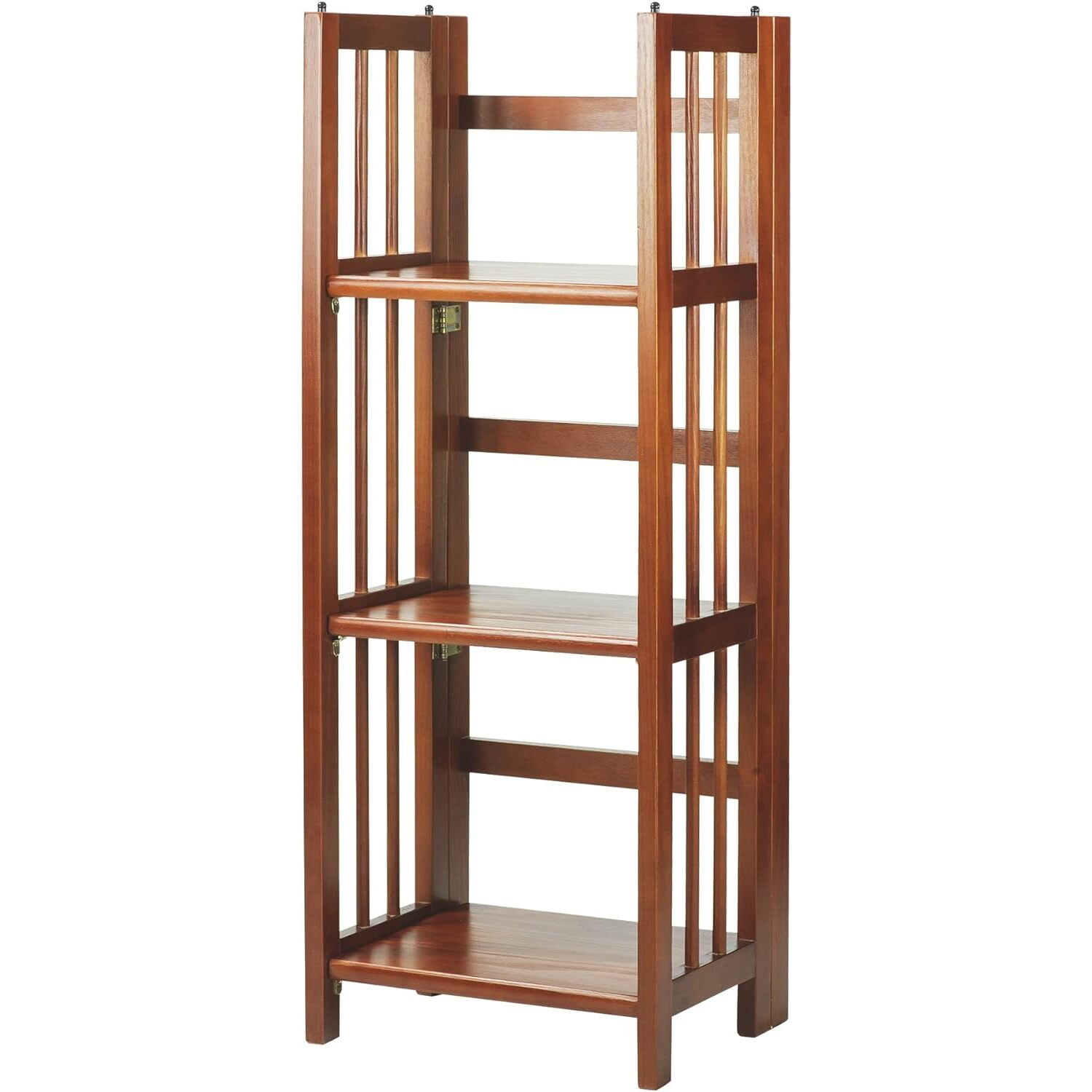 HomeStock 3-Shelf Folding Stackable Bookcase 14" Wide,mahogany ...