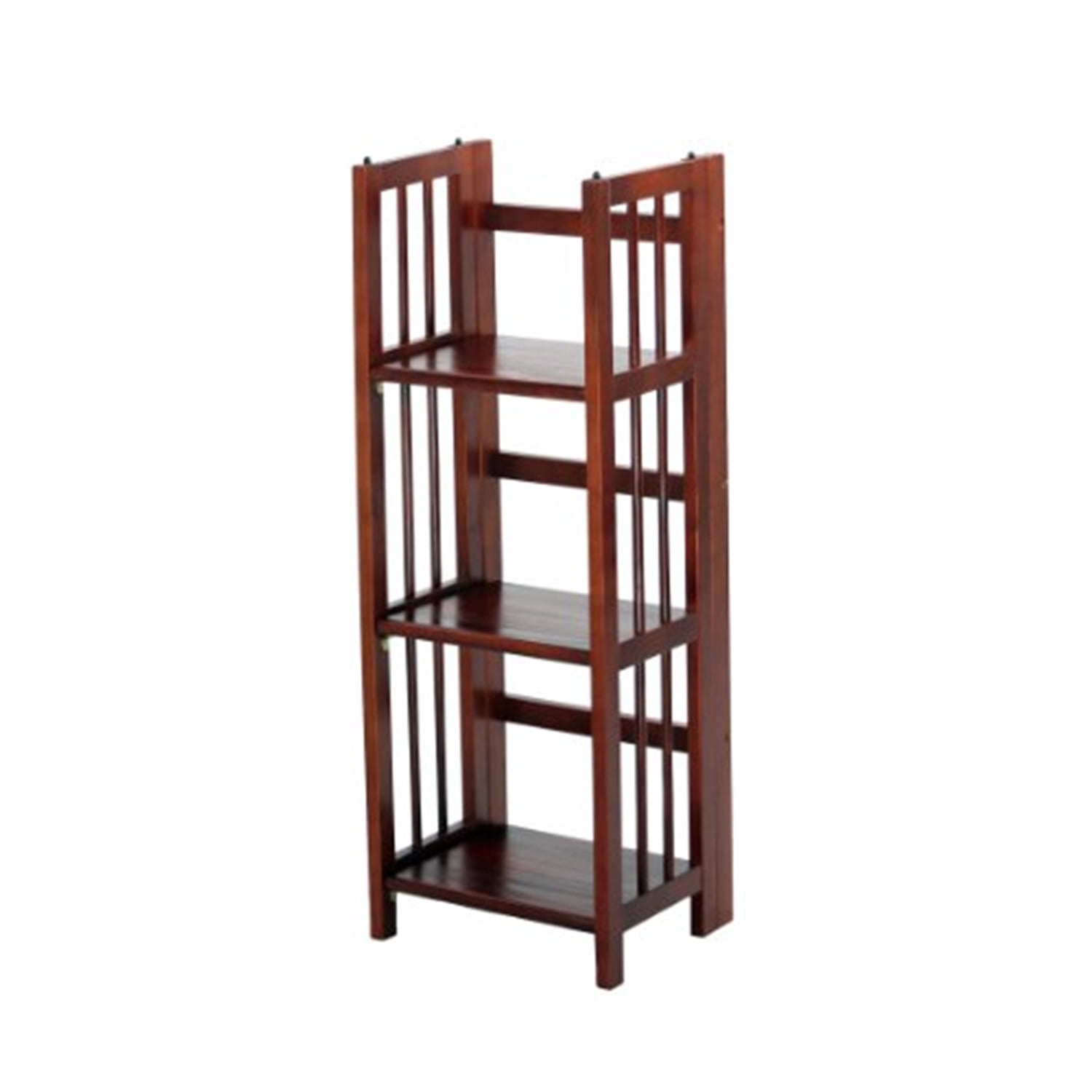 HomeStock 3-Shelf Folding Stackable Bookcase 14" Wide,walnut - Walmart.com