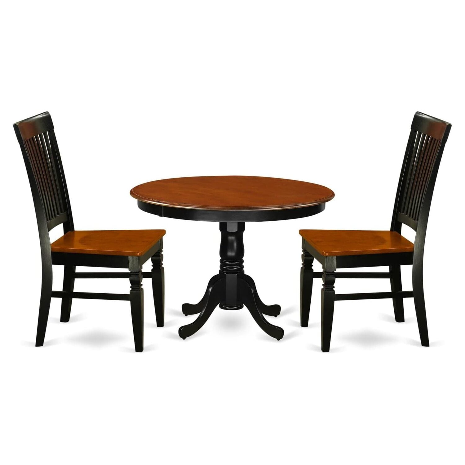 HomeStock 3Pc Kitchen table set with a Dining Table and 2 Wood Seat ...