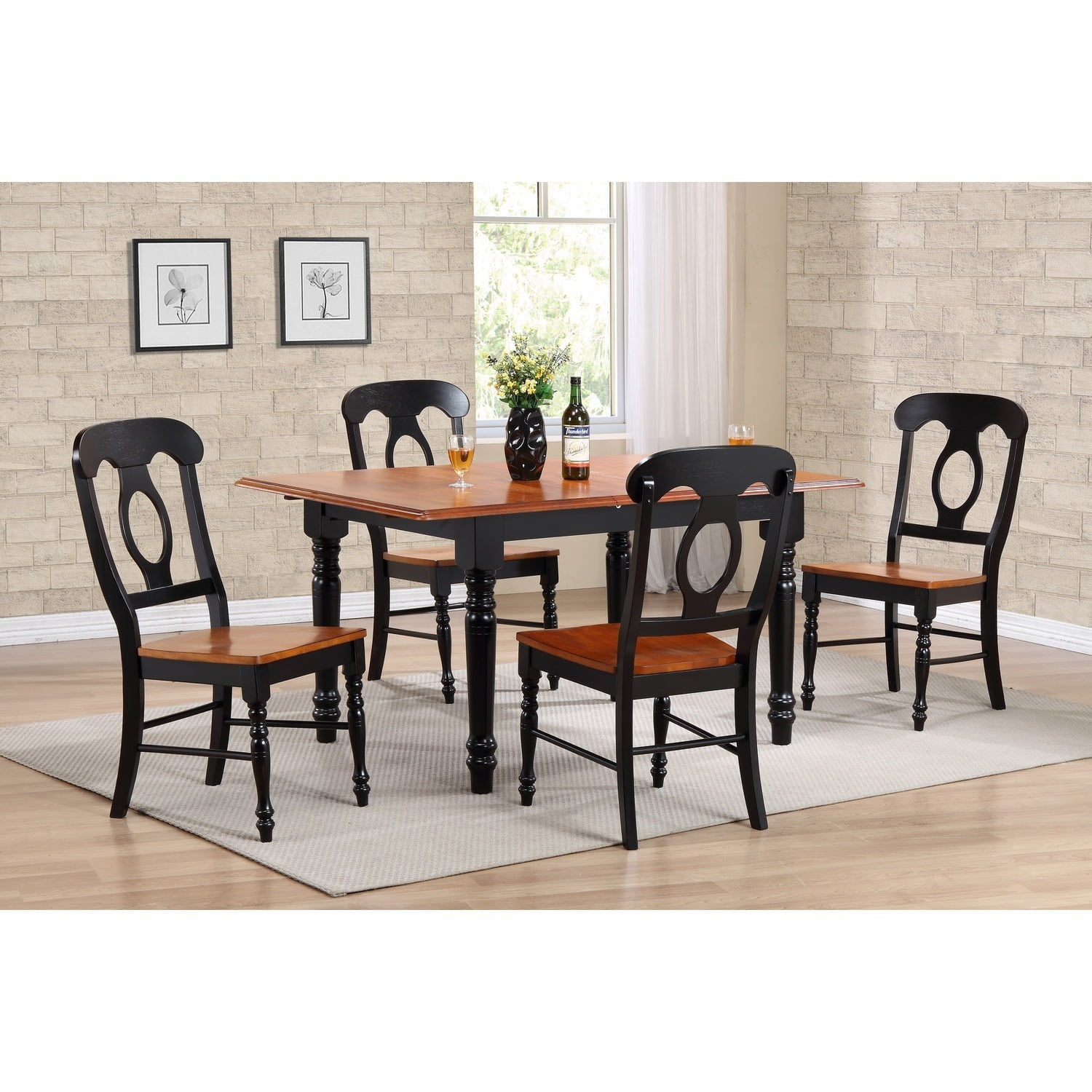 Extendable Dining Set - 5 Piece Rectangular Table & Chairs - Butterfly ...