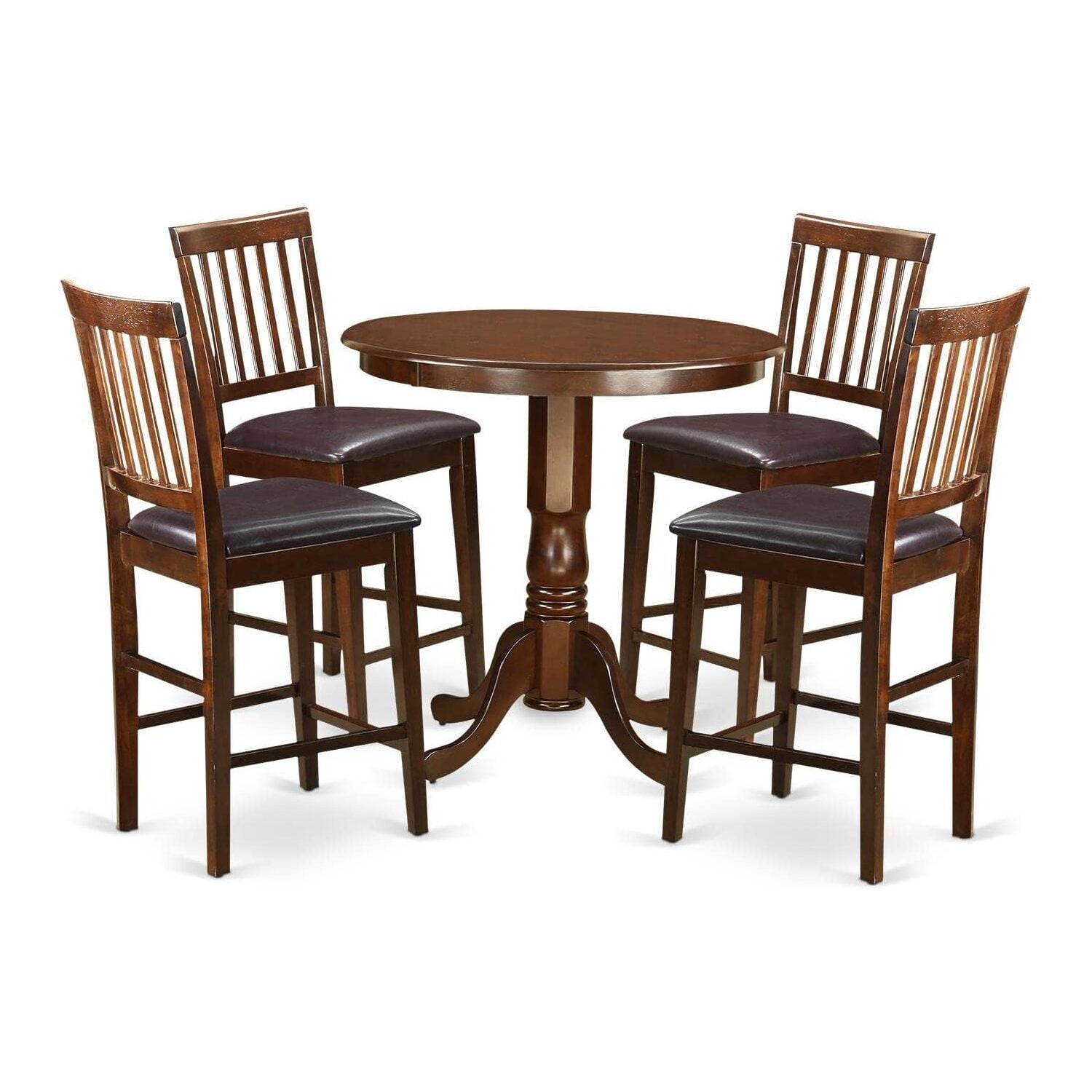 HomeStock 5 Piece Counter Height Dining Set Includes a Round Dining ...