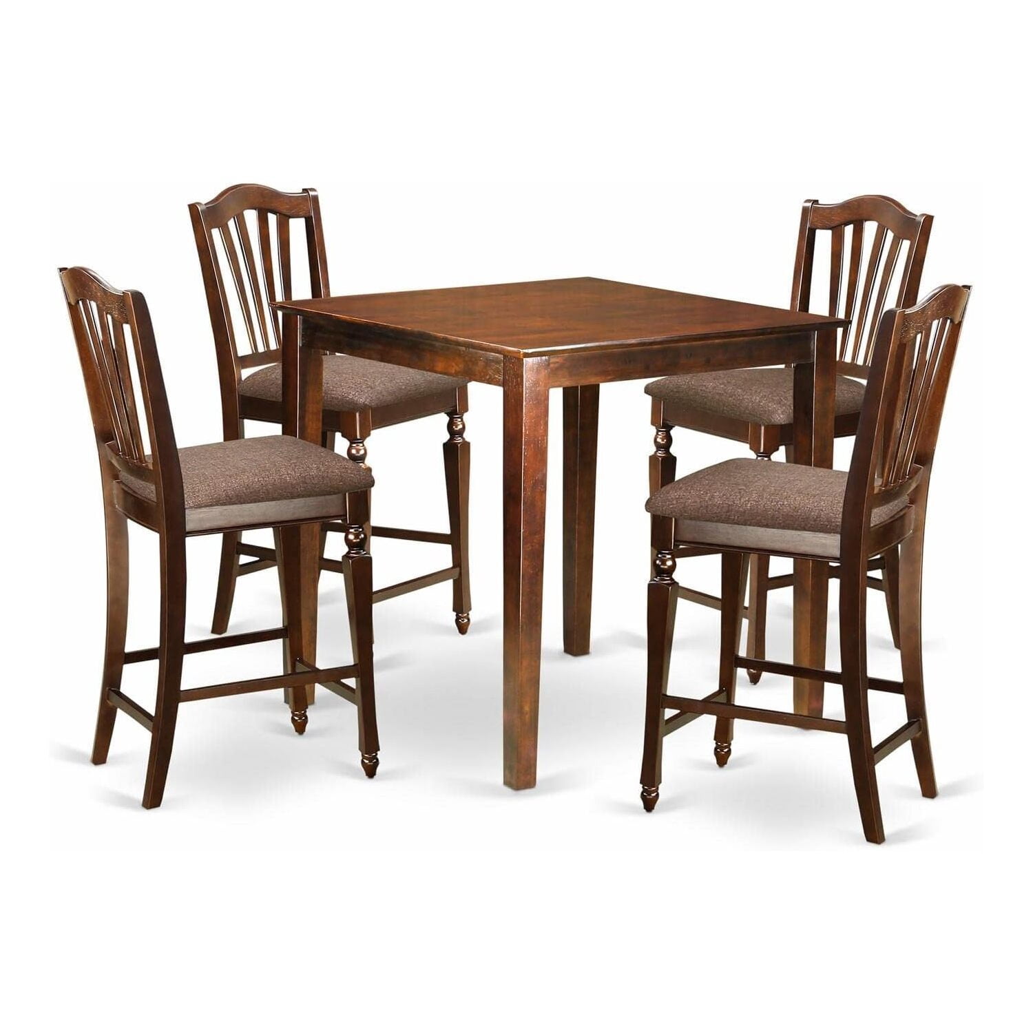 HomeStock 5 Piece Counter Height Dining Set Includes a Square Kitchen ...
