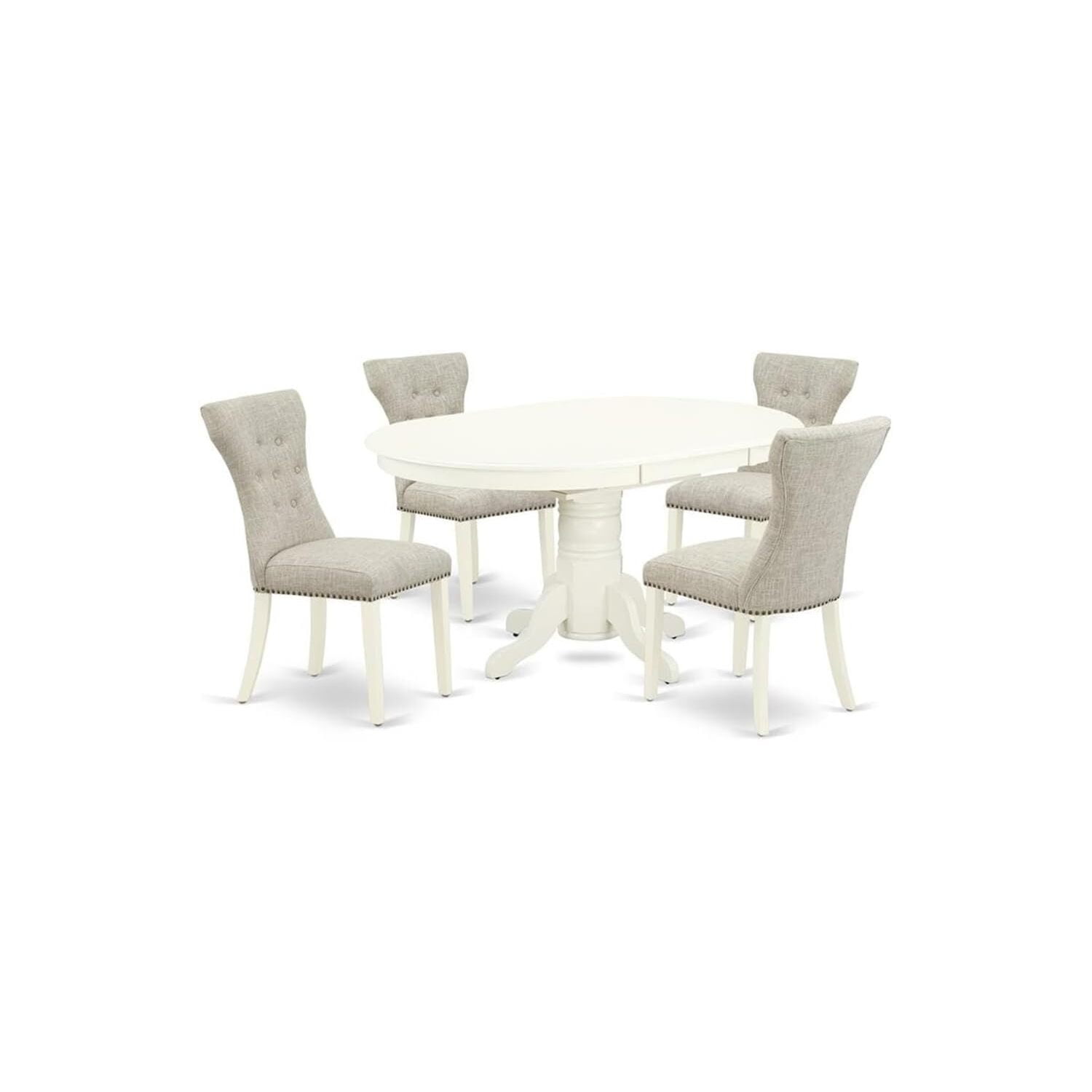 HomeStock 5 Piece Dinette Set for 4 Includes an Oval Dining Room Table ...