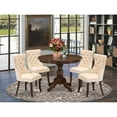 HomeStock 5 Piece Dinette Set Contains A Round Kitchen Dining Table And ...
