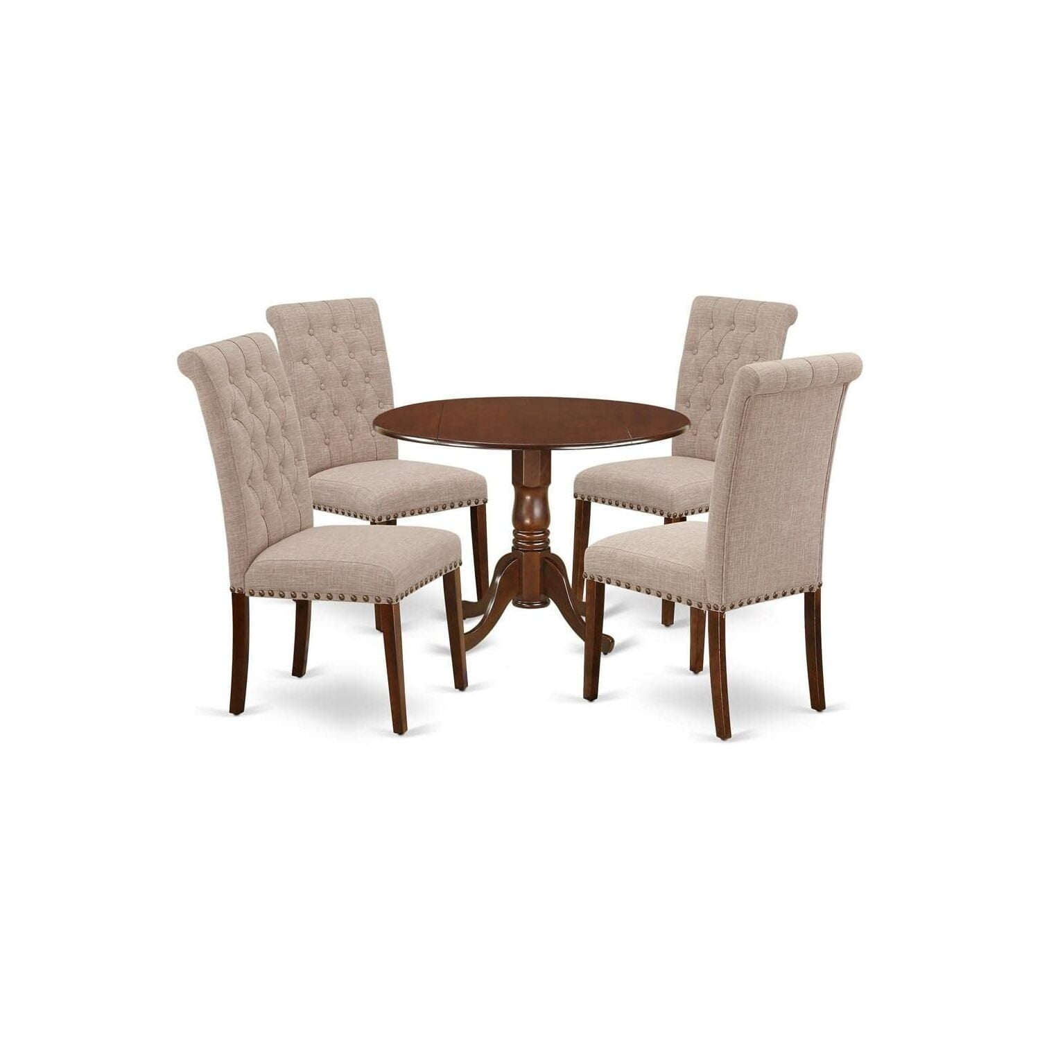 HomeStock 5 Piece Dining Room Set Includes a Round Dining Table with ...
