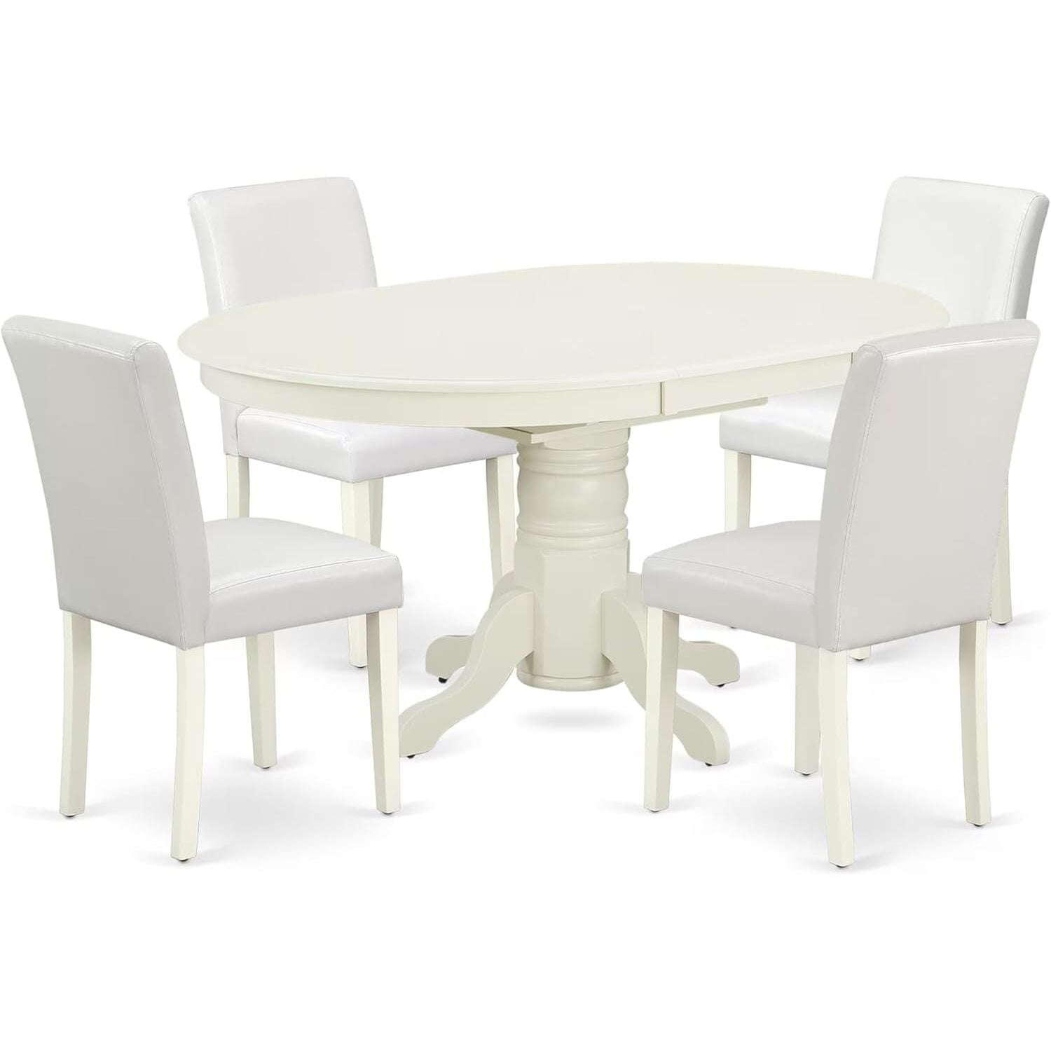 HomeStock 5 Piece Dining Room Table Set Includes an Oval Kitchen Table ...