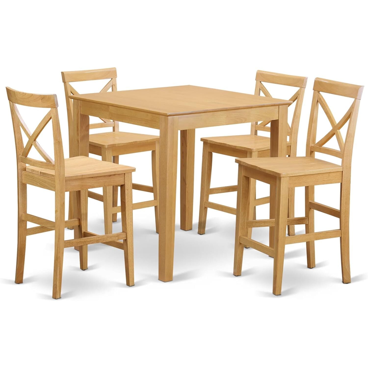 HomeStock 5 Piece Kitchen Counter Set Includes a Square Dining Table ...