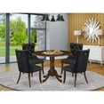 Modern 5 Piece Kitchen Dining Set - Round Table with Dropleaf & 4 ...
