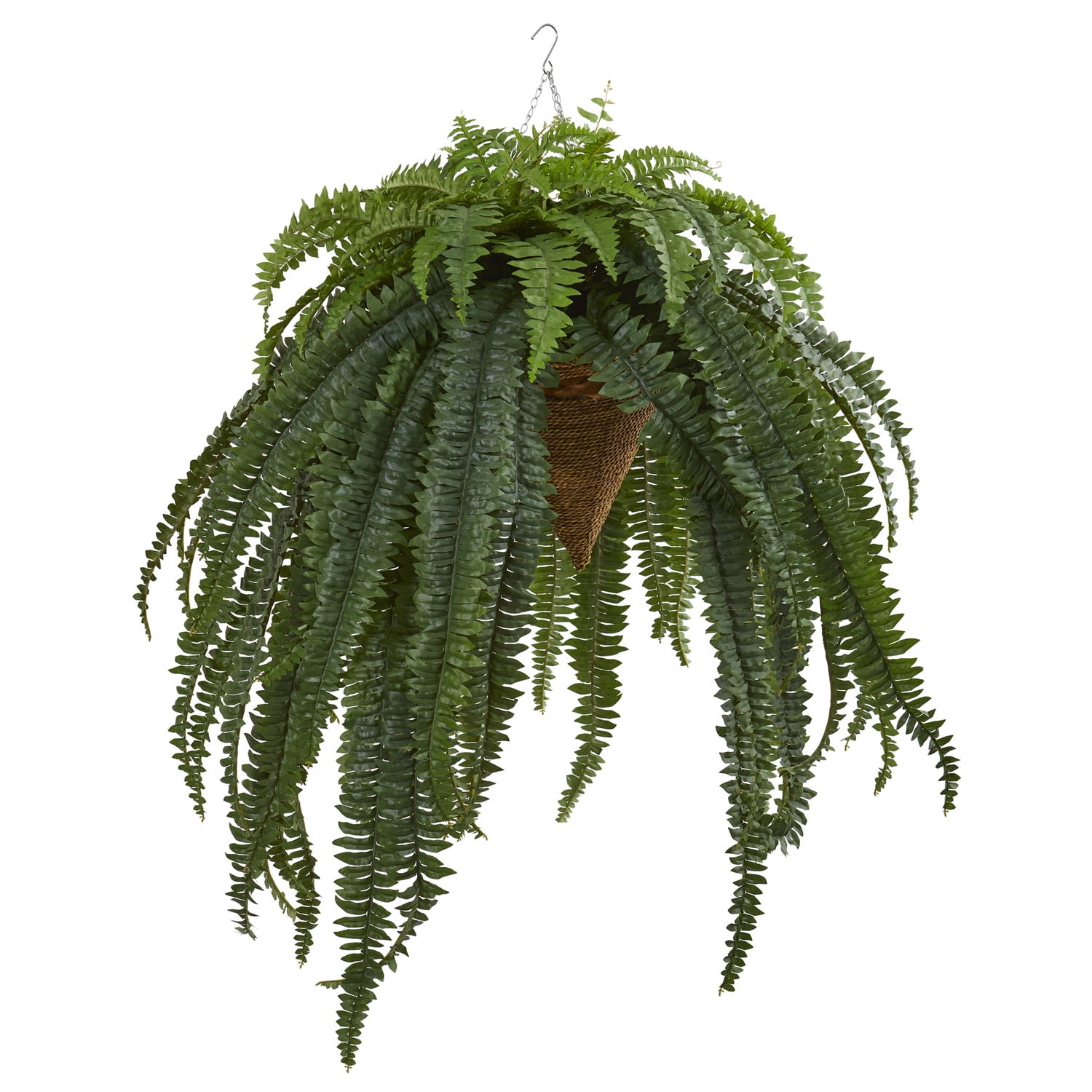 HomeStock 50In. Giant Coastal Charm Fern Artificial Plant In Hanging Cone - Walmart.com