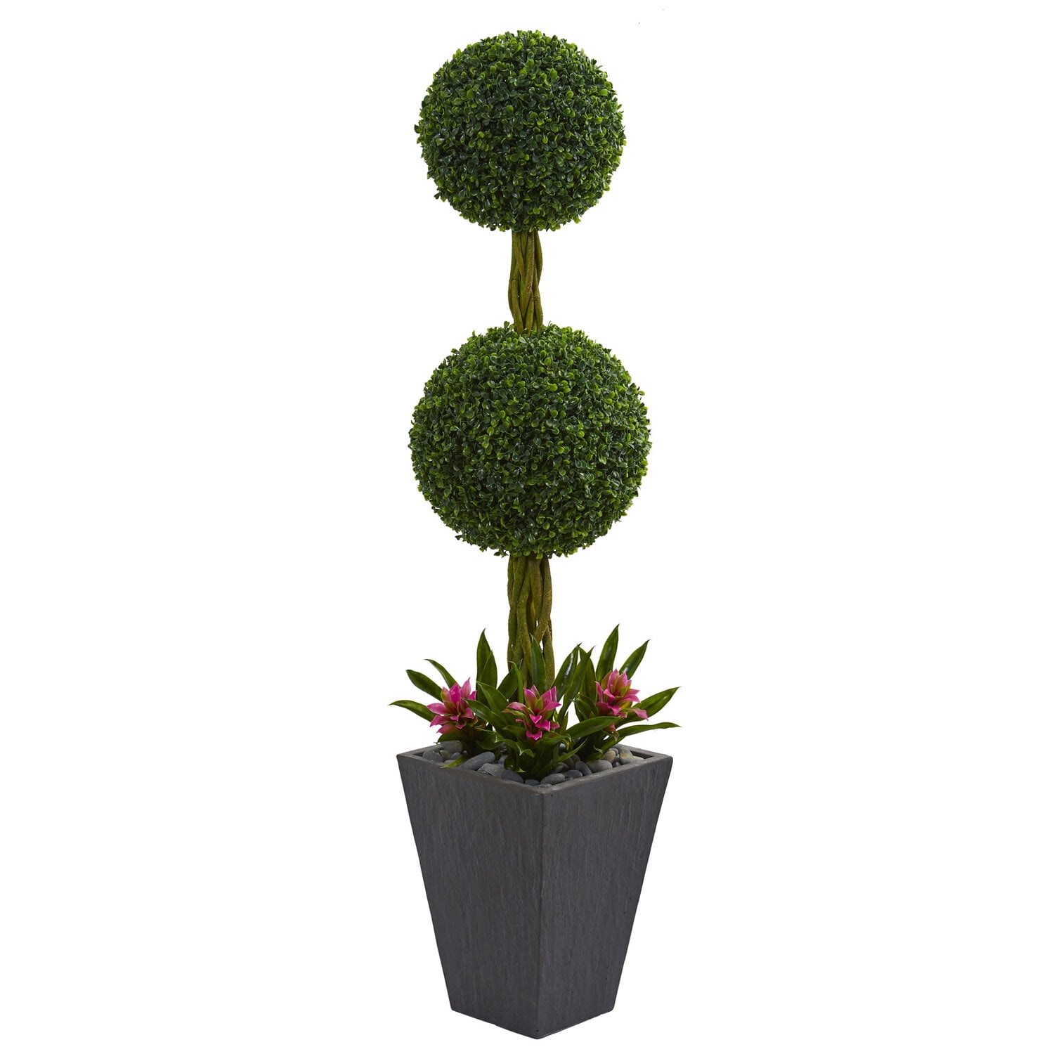 HomeStock 5Ft. Double Modern Minimalism Ball Topiary Artificial Tree In ...