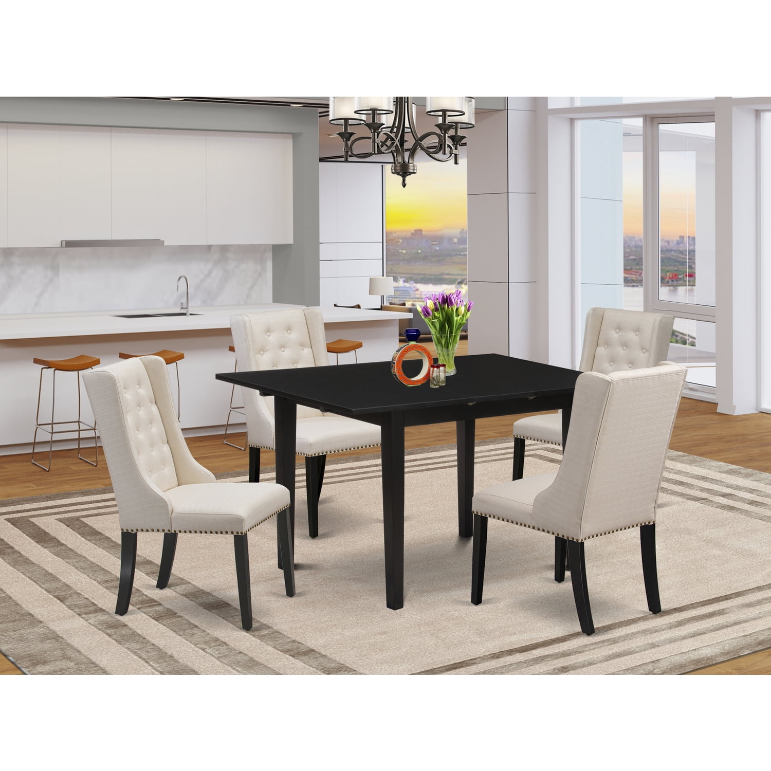 HomeStock 5Pc Dinette Room Set Includes 1 Artisanal Abode Leaf Dining ...