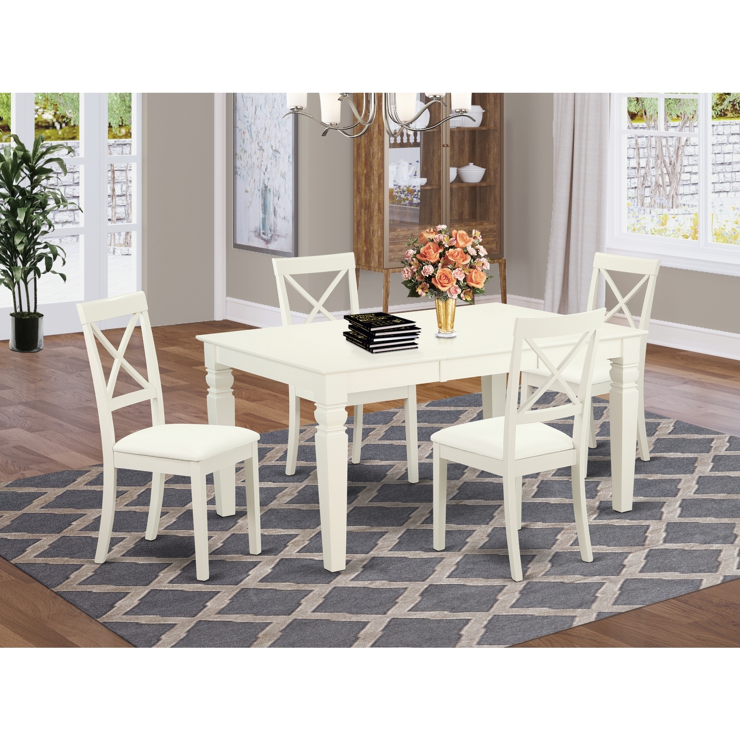 Lakeside Dining Set 7Pc Table with 6 Faux Leather Chairs - Patio Outdoor Furniture - Walmart.com