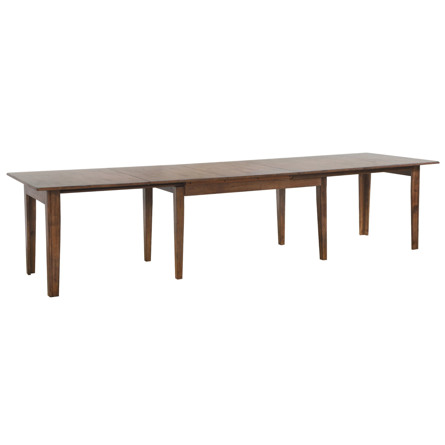 Extendable Dining Table Set - 12 Seater Rectangular Table, Amish Brown ...