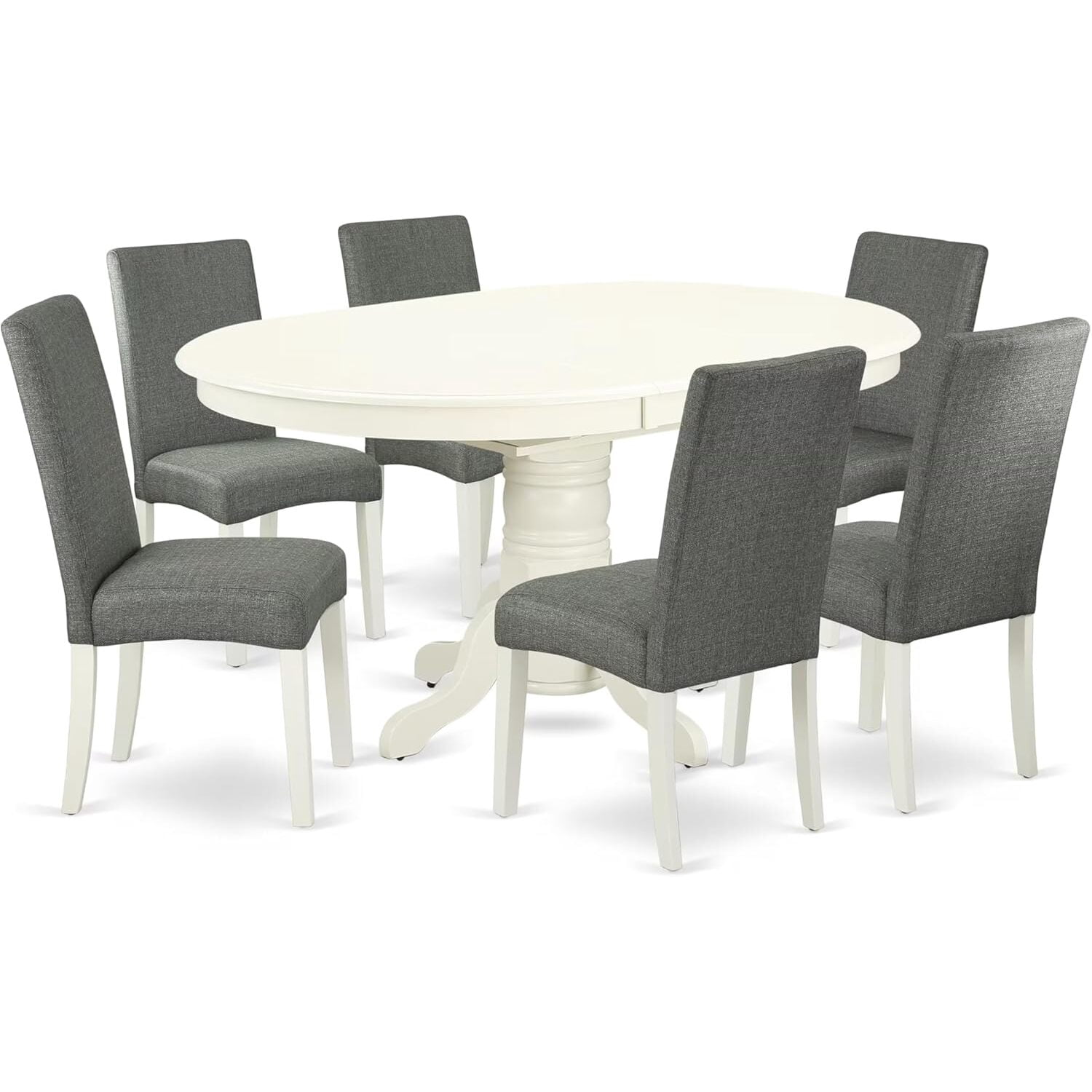 HomeStock 7 Piece Dinette Set Consist of an Oval Dining Room Table with ...