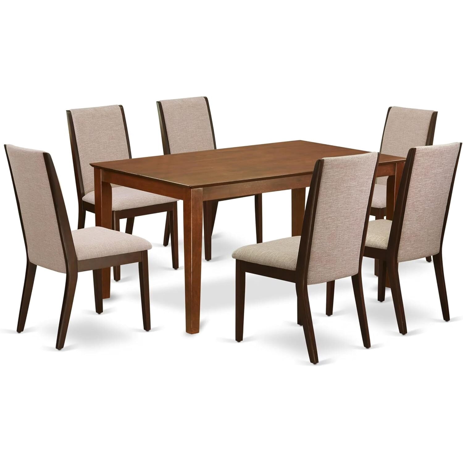 HomeStock 7 Piece Dining Table Set Consist of a Rectangle Dining Room ...