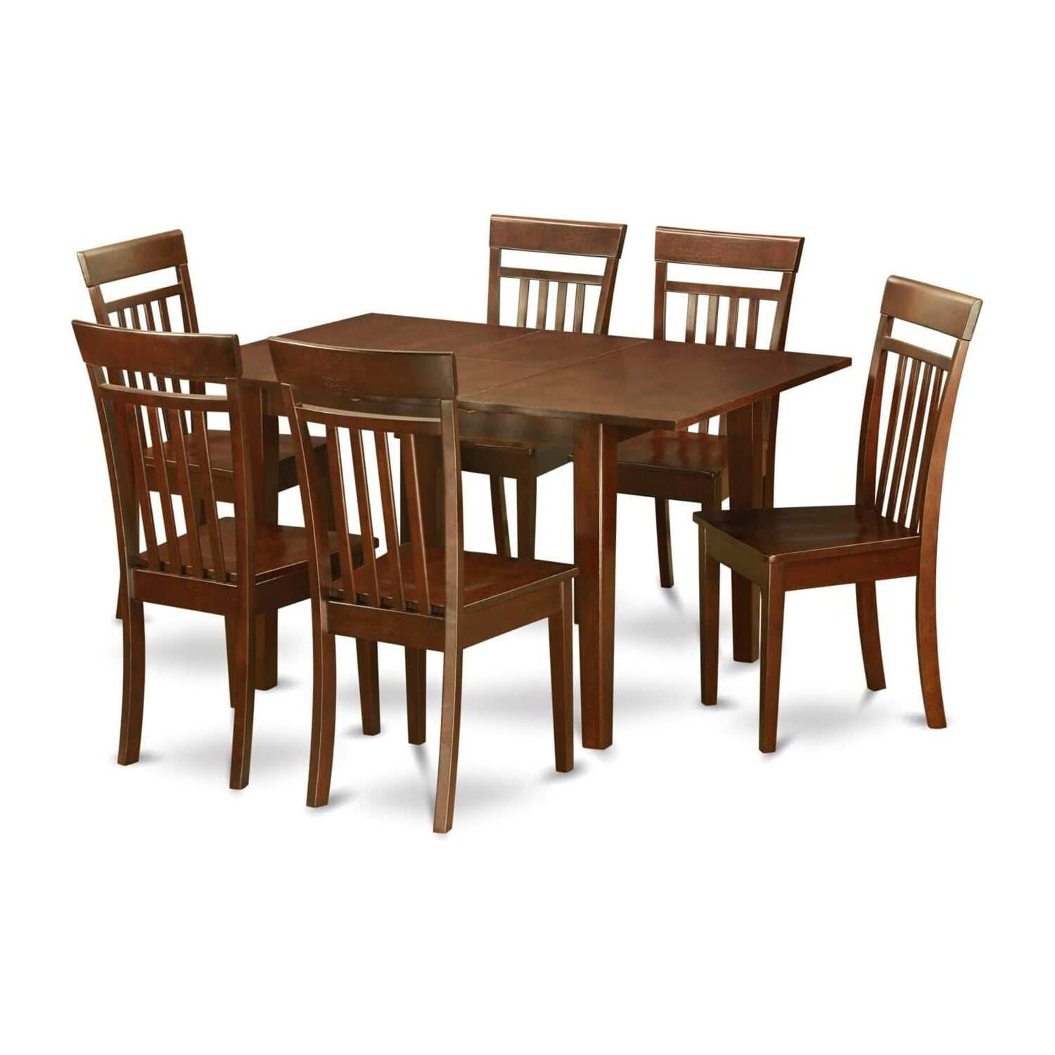 HomeStock 7 Piece Dining Table Set Consist of a Rectangle Dinner Table ...