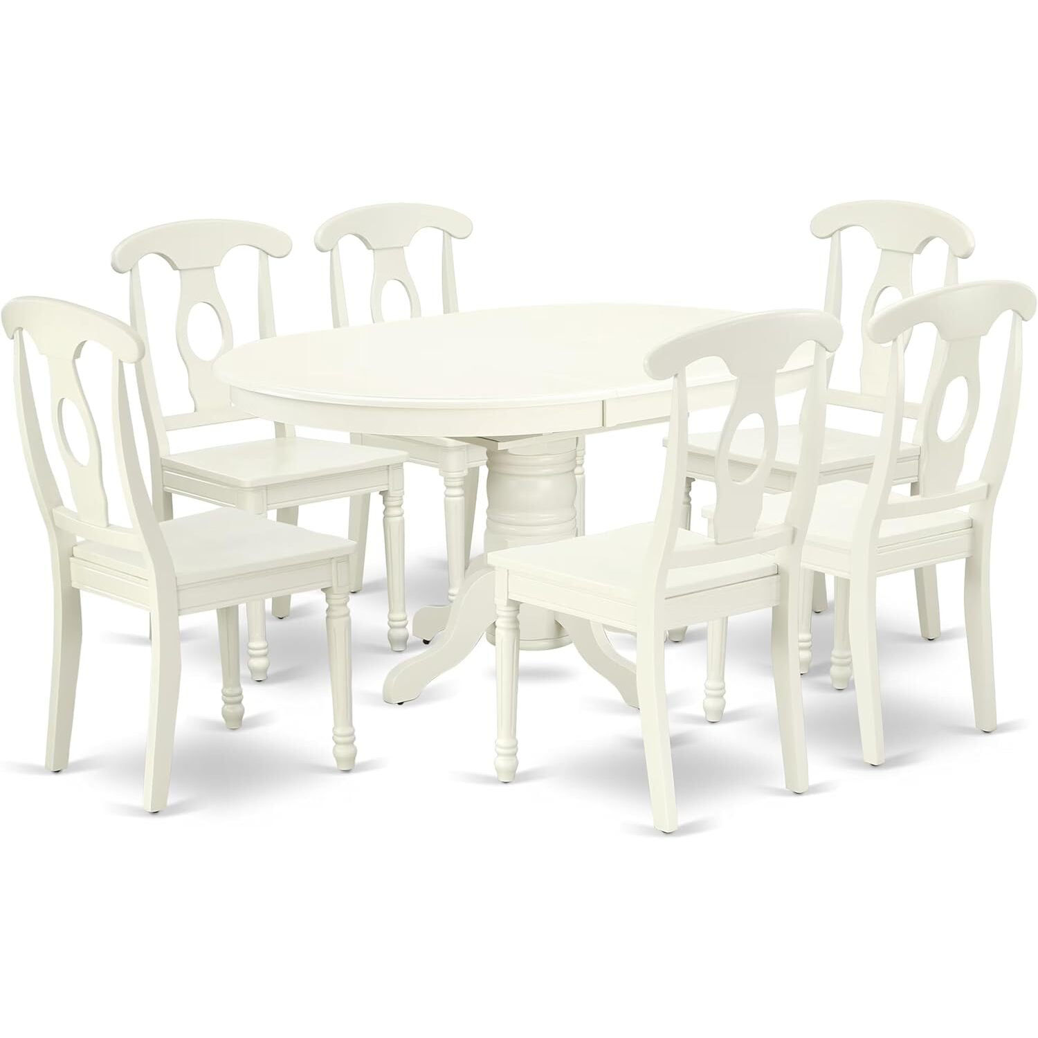 HomeStock 7 Piece Dining Table Set Consist of an Oval Dining Room Table ...