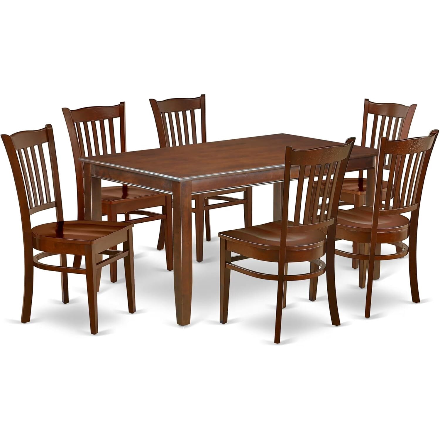 HomeStock 7 Piece Kitchen Table & Chairs Set Consist of a Rectangle ...