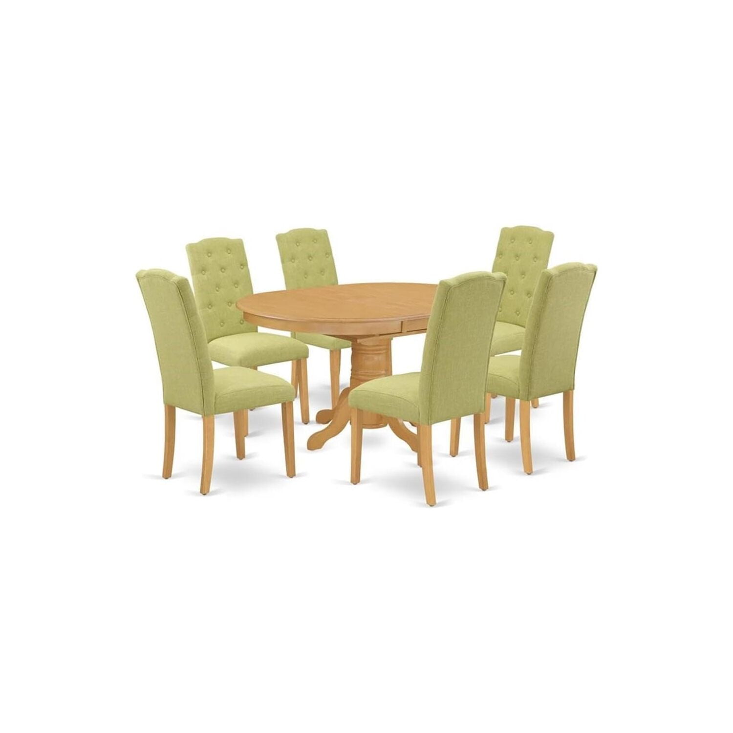 HomeStock 7 Piece Modern Dining Table Set Consist of an Oval Wooden ...