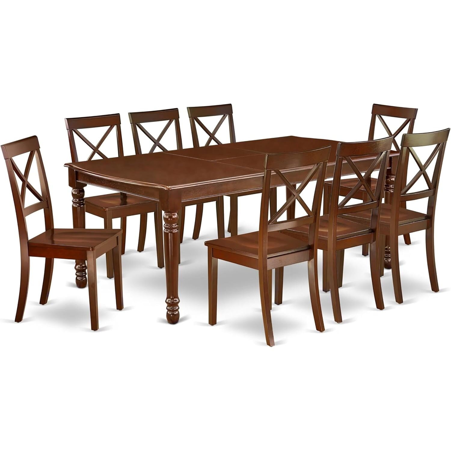 HomeStock 9 Piece Dining Set Includes A Rectangle Dining Room Table ...